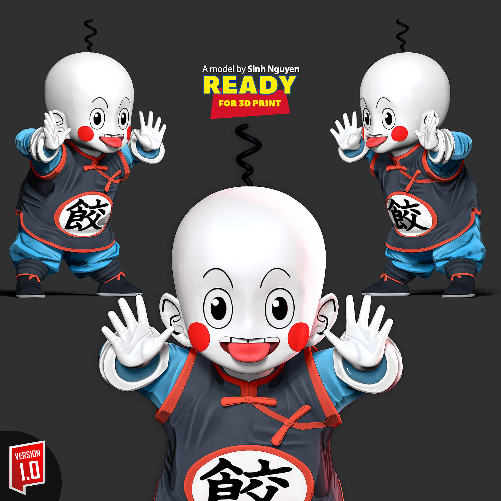 Chiaotzu - Dragon Ball Fanart 3D Print Model by Sinh Nguyen