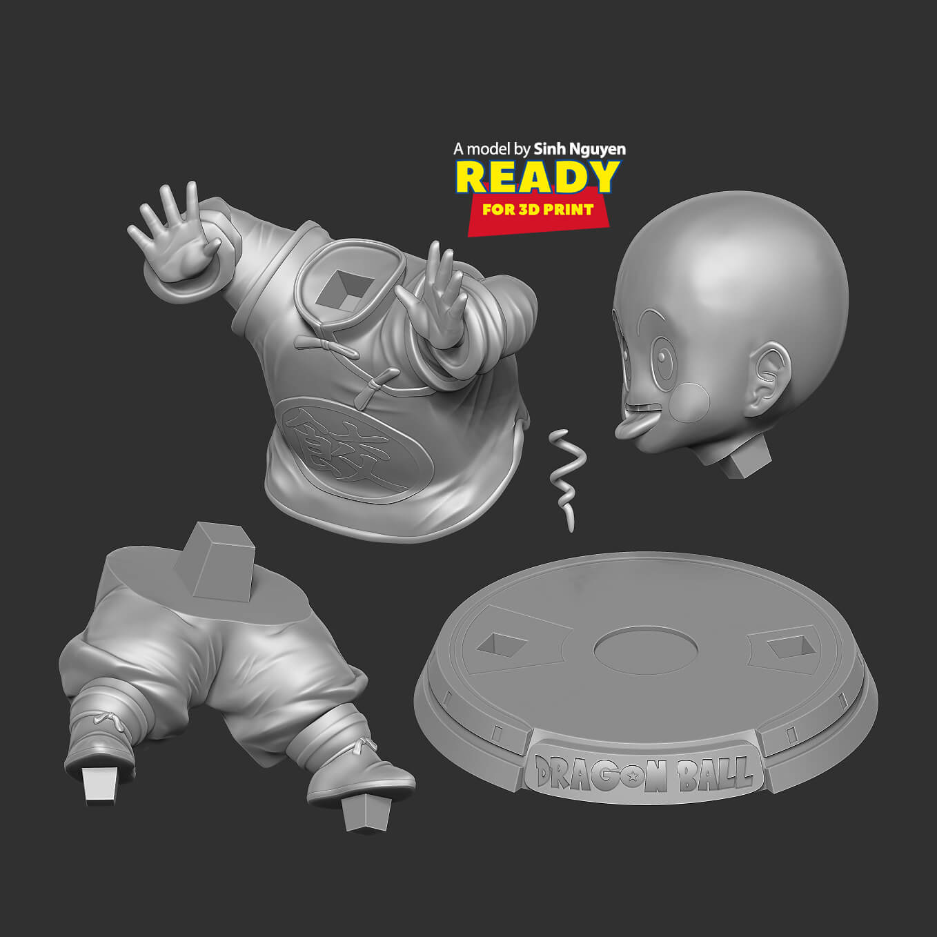 Chiaotzu - Dragon Ball Fanart 3D Print Model by Sinh Nguyen