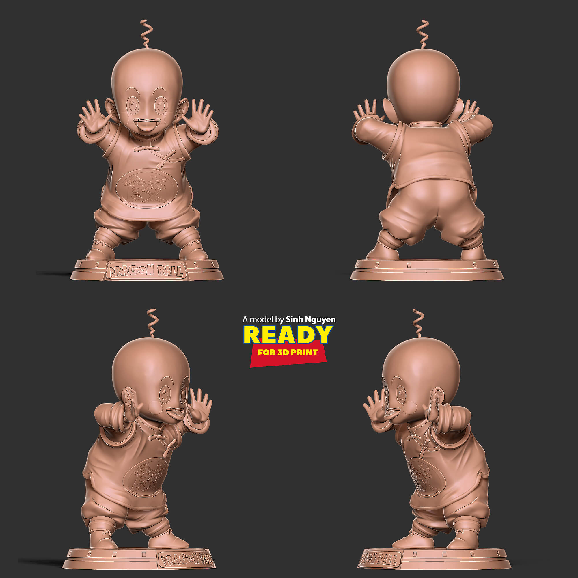 Chiaotzu - Dragon Ball Fanart 3D Print Model by Sinh Nguyen