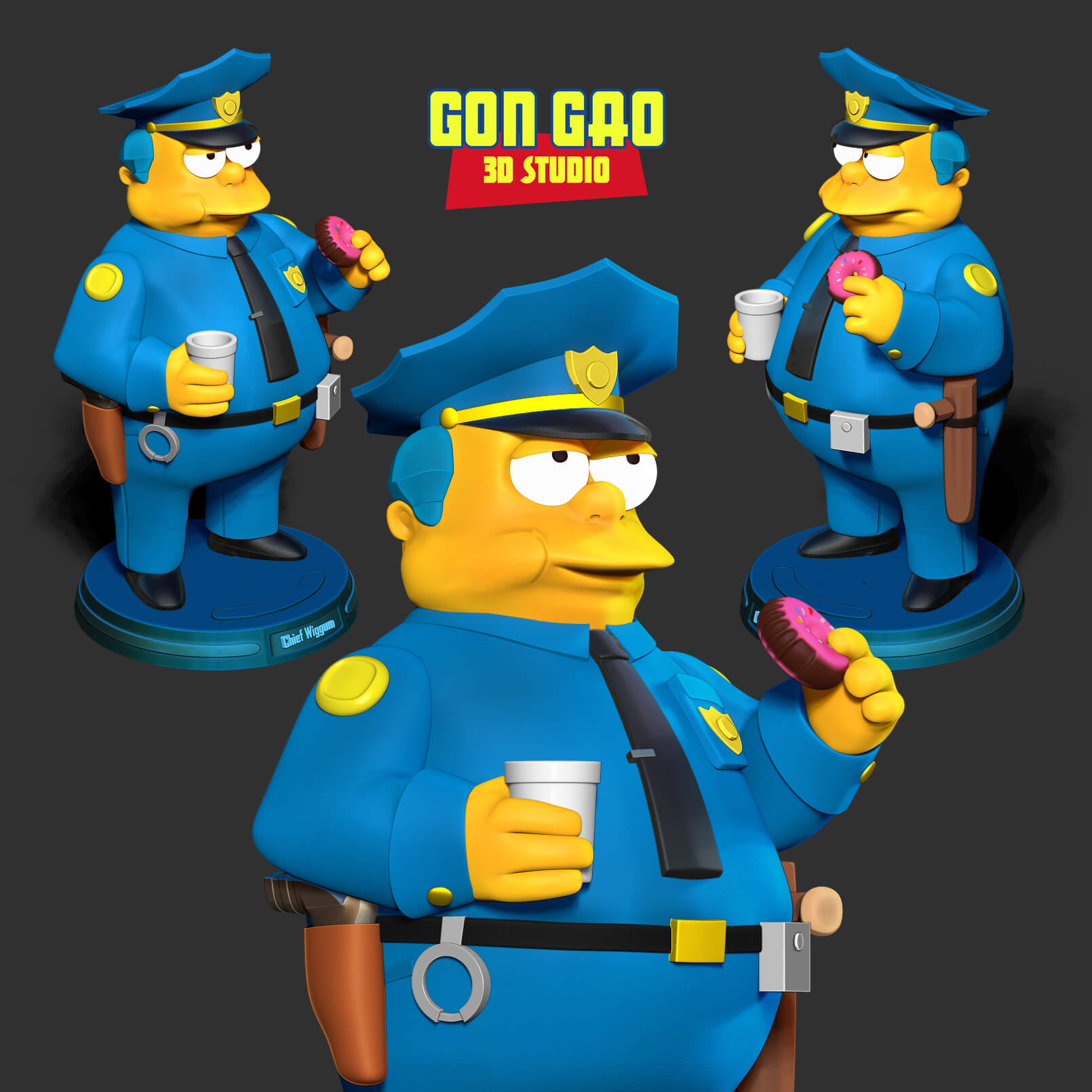 Chief Wiggum - The Simpsons Fanart 3D Model by Sinh Nguyen