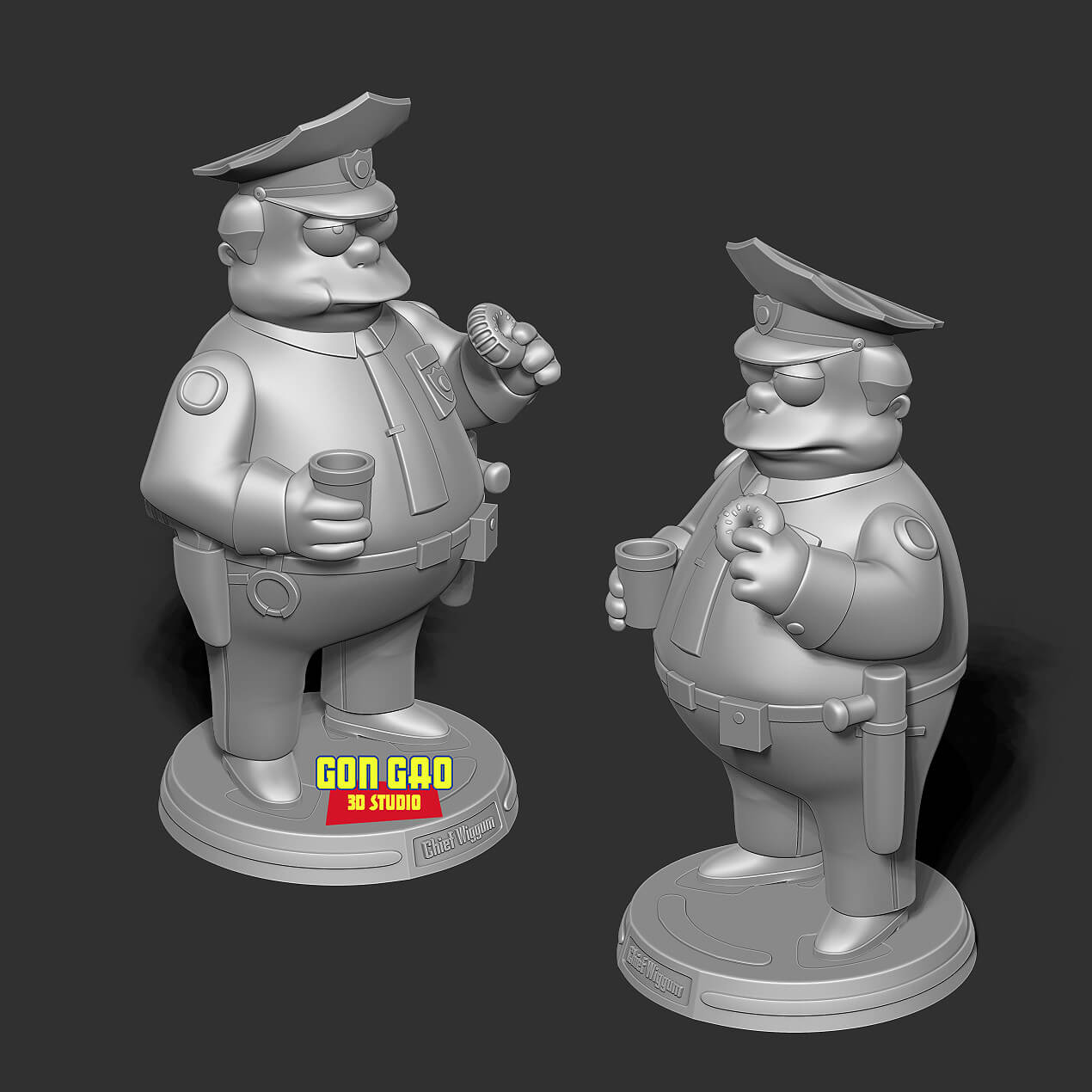 Chief Wiggum - The Simpsons Fanart 3D Model by Sinh Nguyen