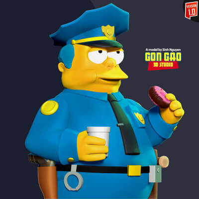 Chief Wiggum - The Simpsons Fanart 3D Model by Sinh Nguyen