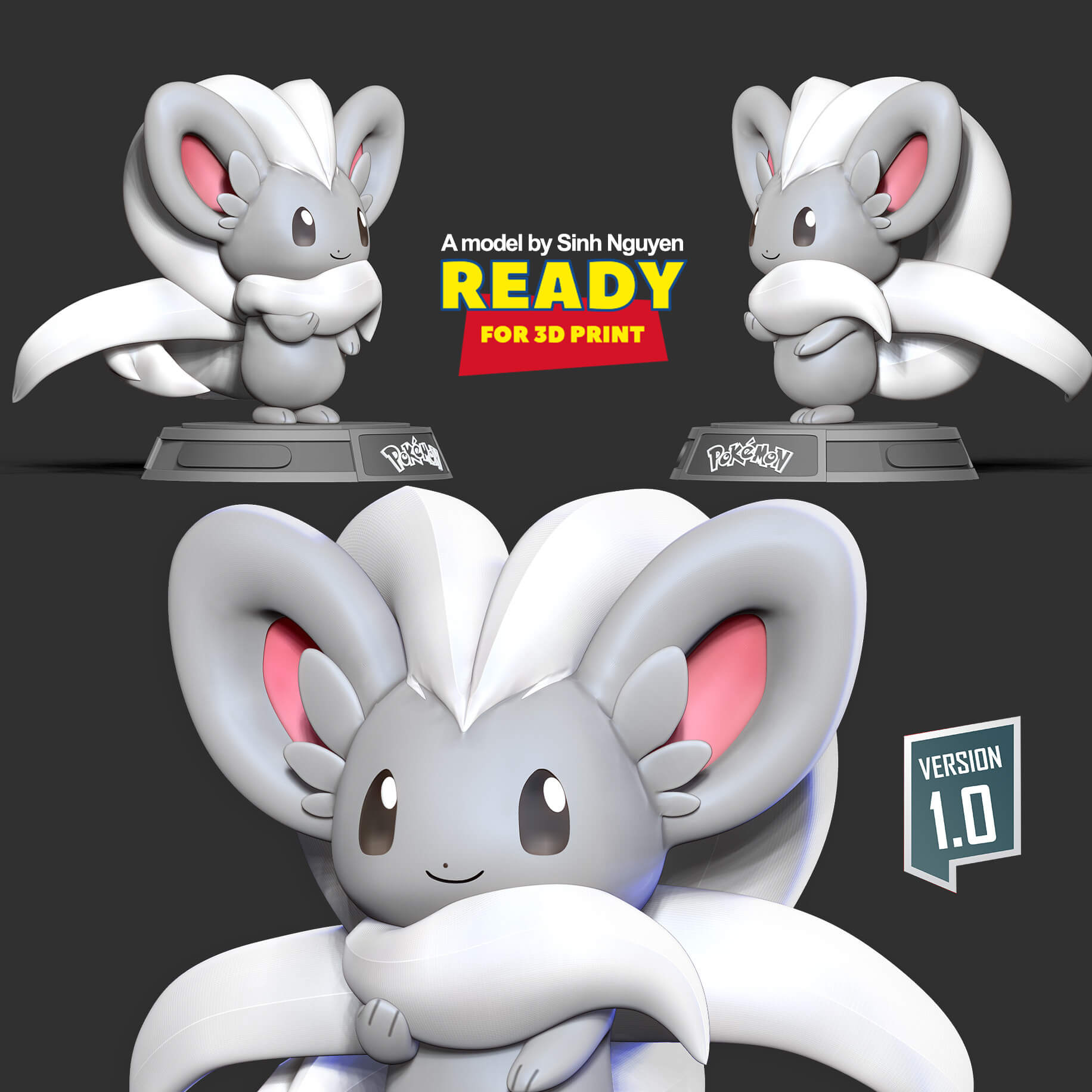 Cinccino - Pokemon Fanart 3D Model by Sinh Nguyen