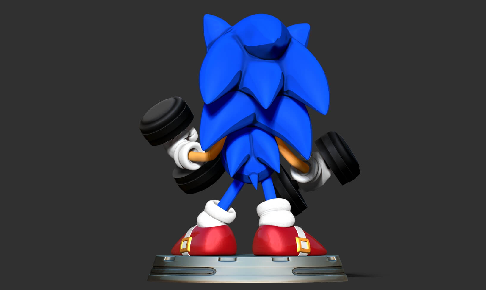 Classic Sonic Is Lifting Weights - 3D Model by Sinh Nguyen