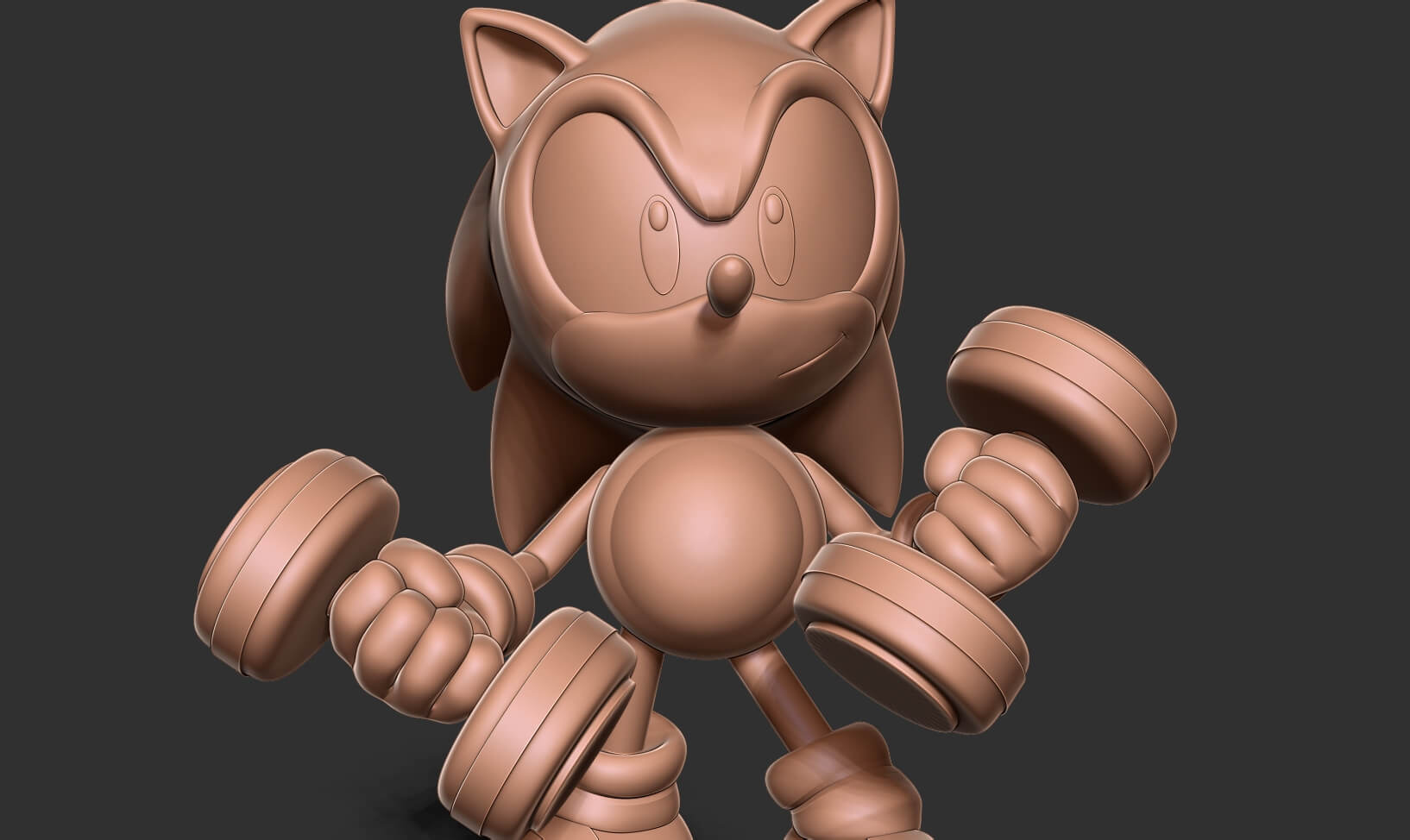 Classic Sonic Is Lifting Weights - 3D Model by Sinh Nguyen
