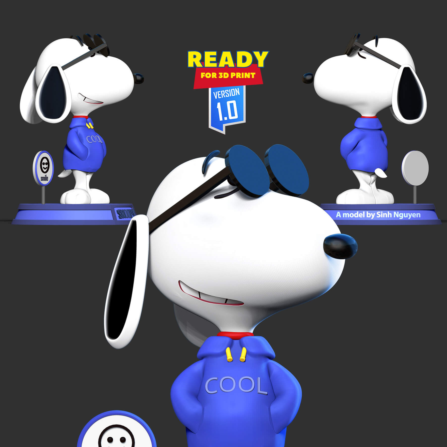 Cool Snoopy Dog - 3D Model by Sinh Nguyen