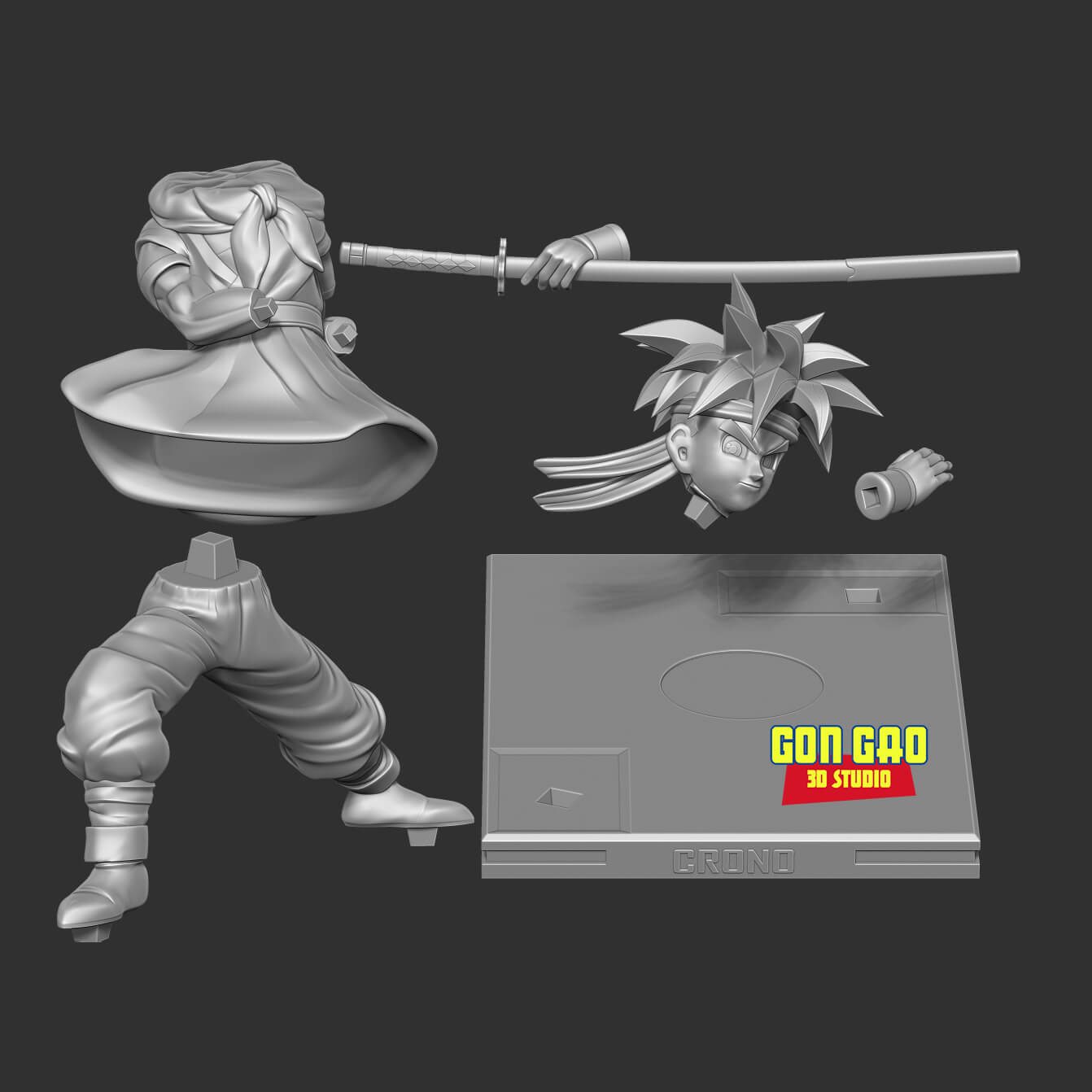 Crono - Chrono Trigger Fanart 3D Model by Sinh Nguyen