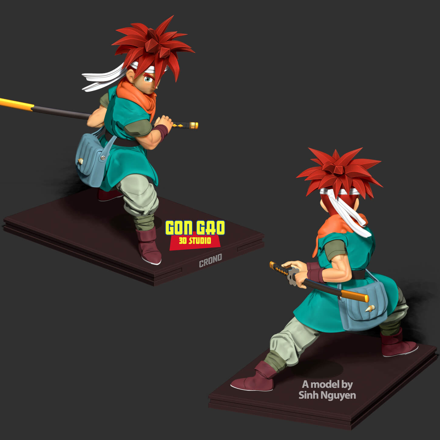 Crono - Chrono Trigger Fanart 3D Model by Sinh Nguyen