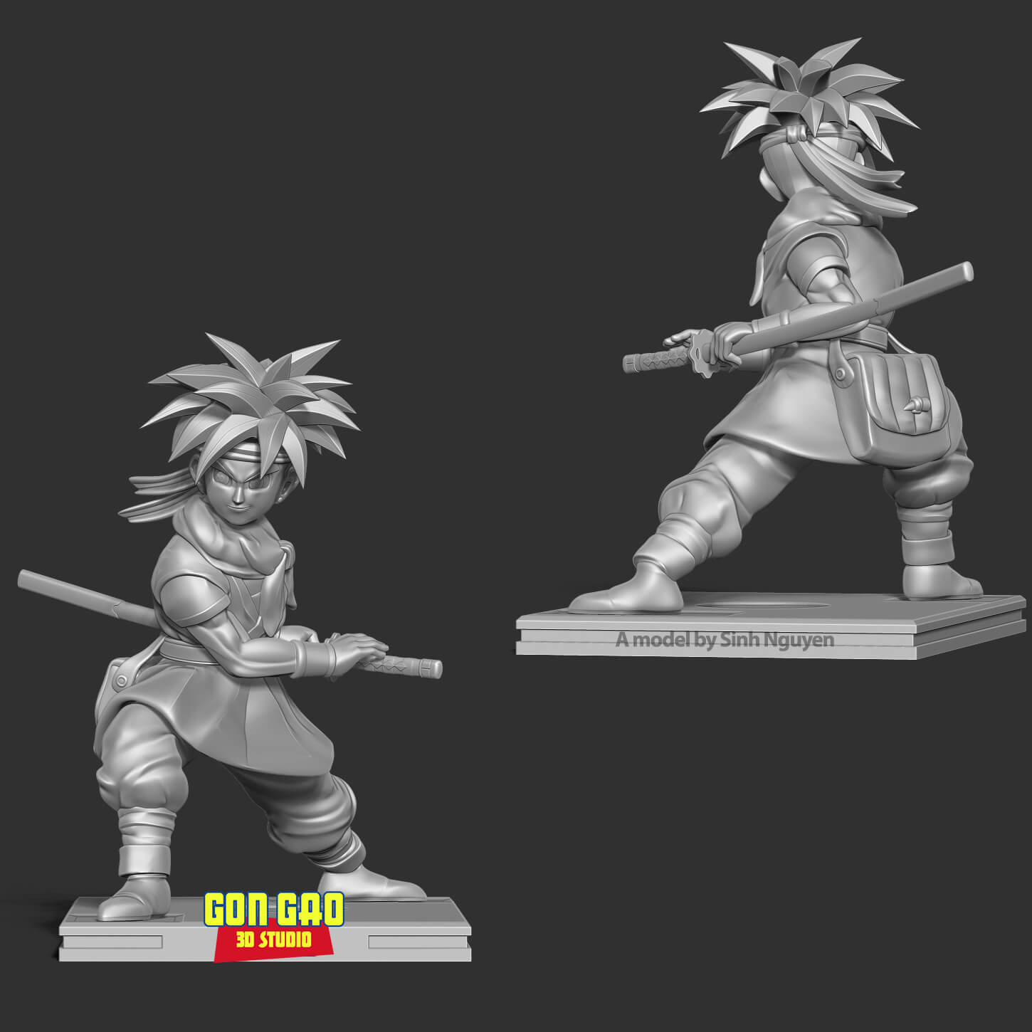 Crono - Chrono Trigger Fanart 3D Model by Sinh Nguyen