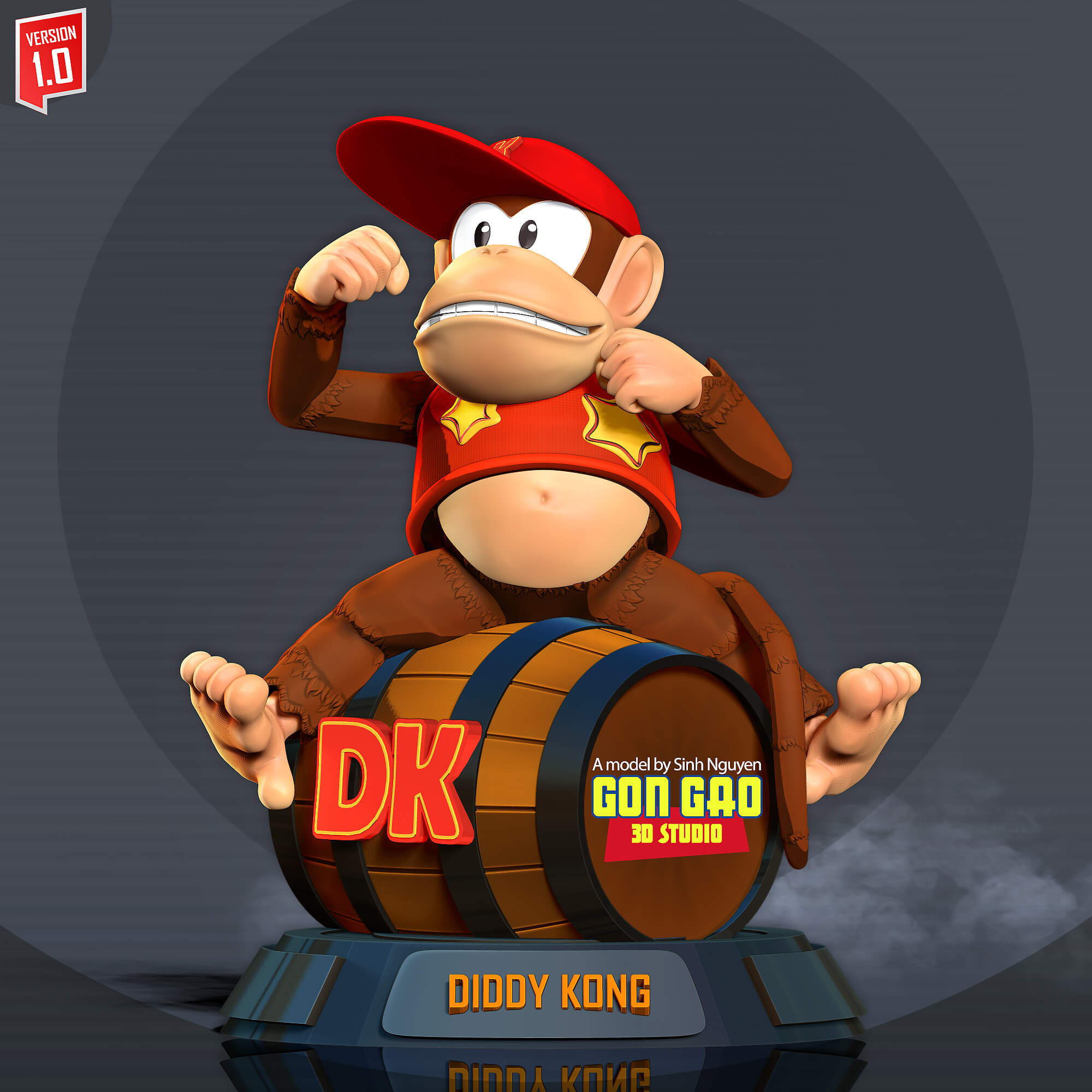 Diddy Kong Fanart - 3D Model by Sinh Nguyen