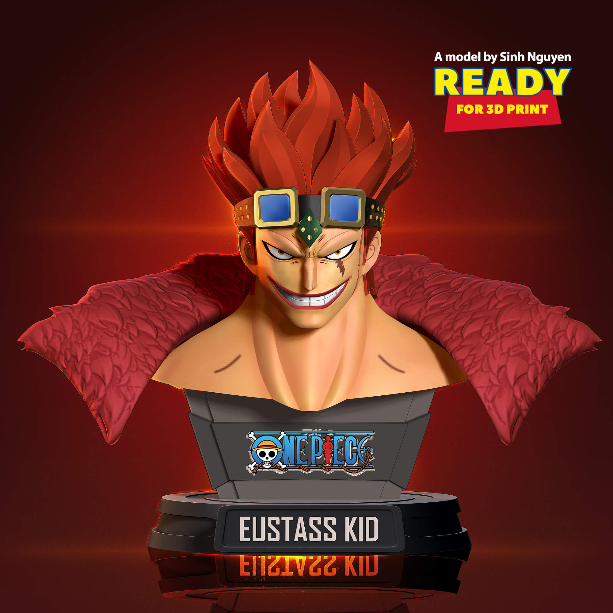 Eustass Kid Bust - 3D Model by Sinh Nguyen
