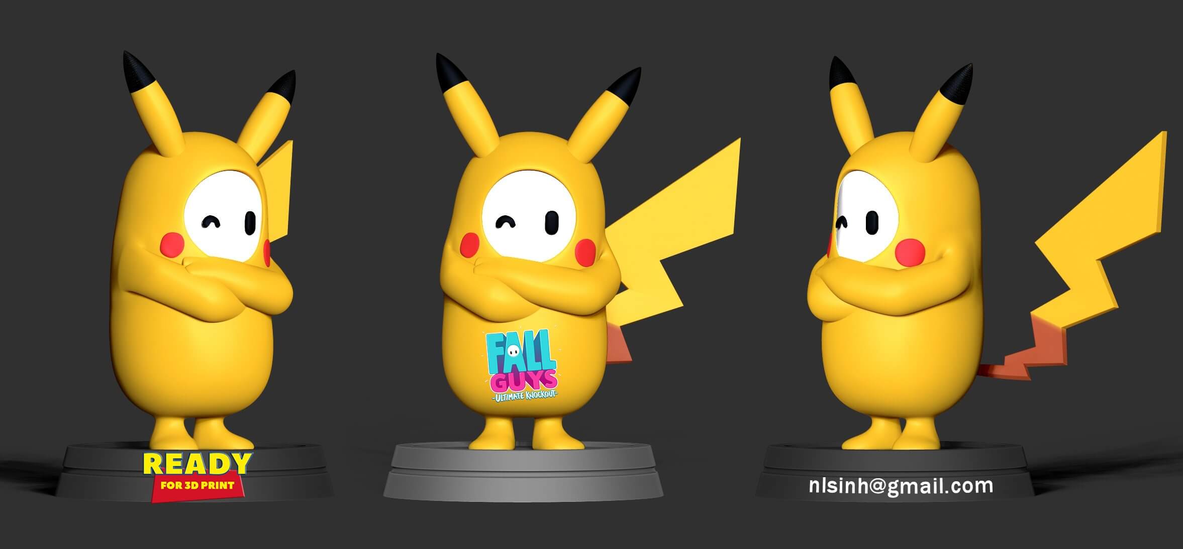 Fall Guys Pikachu - Free 3D Model by Sinh Nguyen