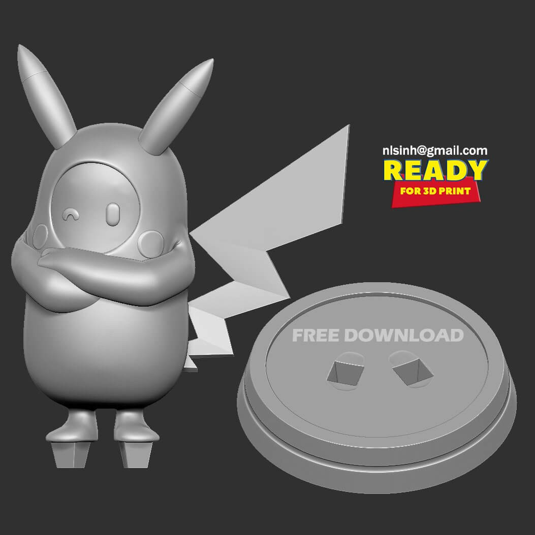 Fall Guys Pikachu - Free 3D Model by Sinh Nguyen