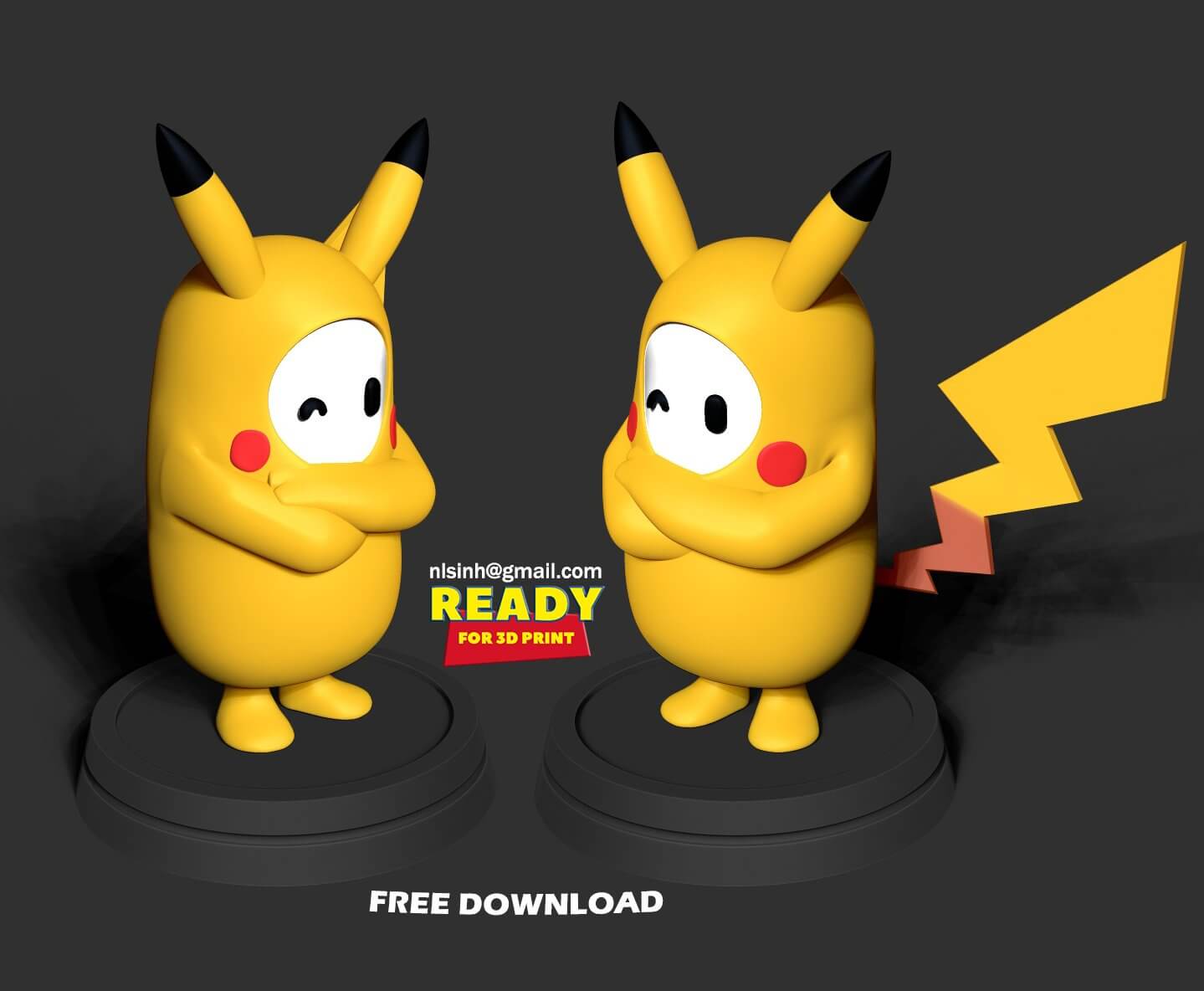 Fall Guys Pikachu - Free 3D Model by Sinh Nguyen