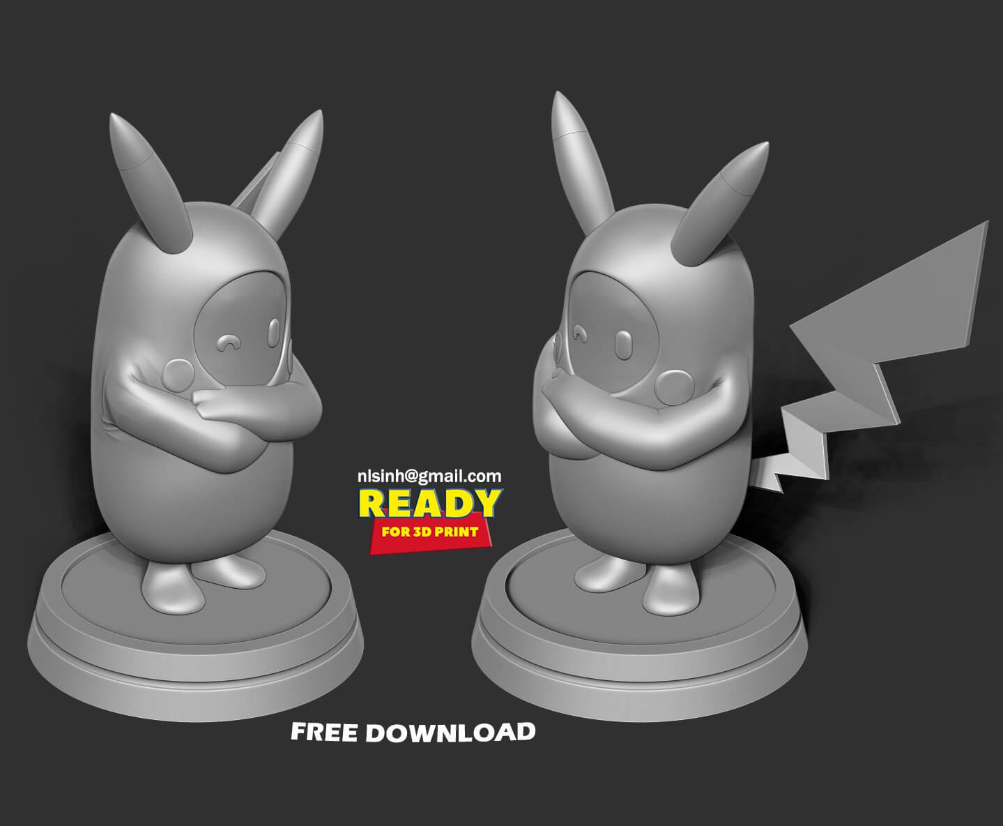 Fall Guys Pikachu - Free 3D Model by Sinh Nguyen