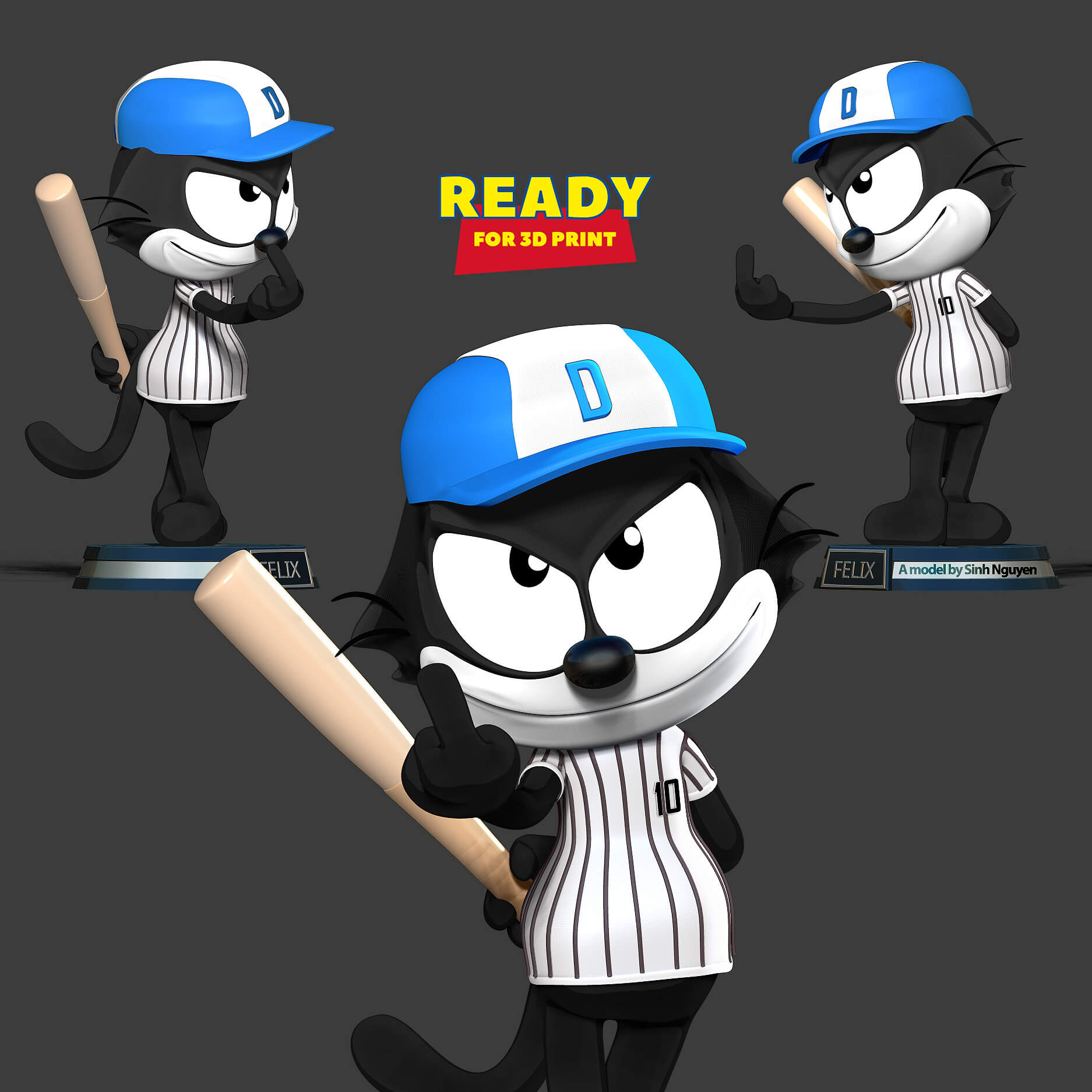 Felix The Cat - Baseball 3D Model by Sinh Nguyen