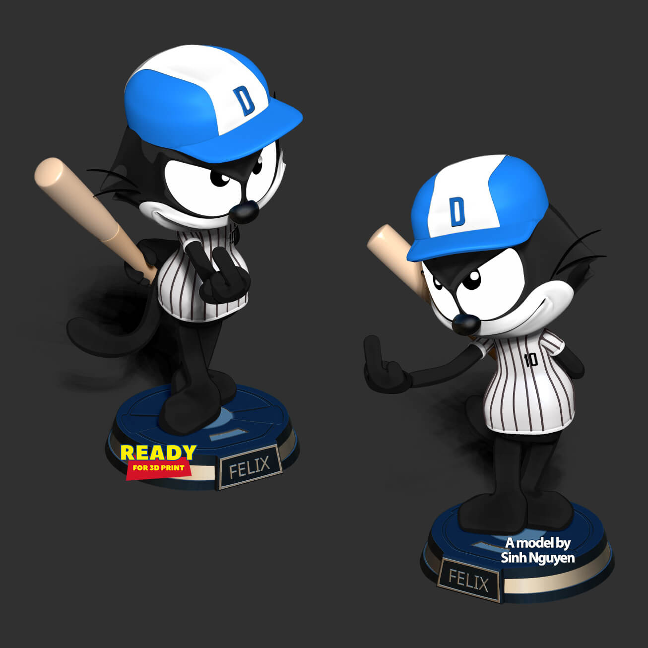 Felix The Cat - Baseball 3D Model by Sinh Nguyen