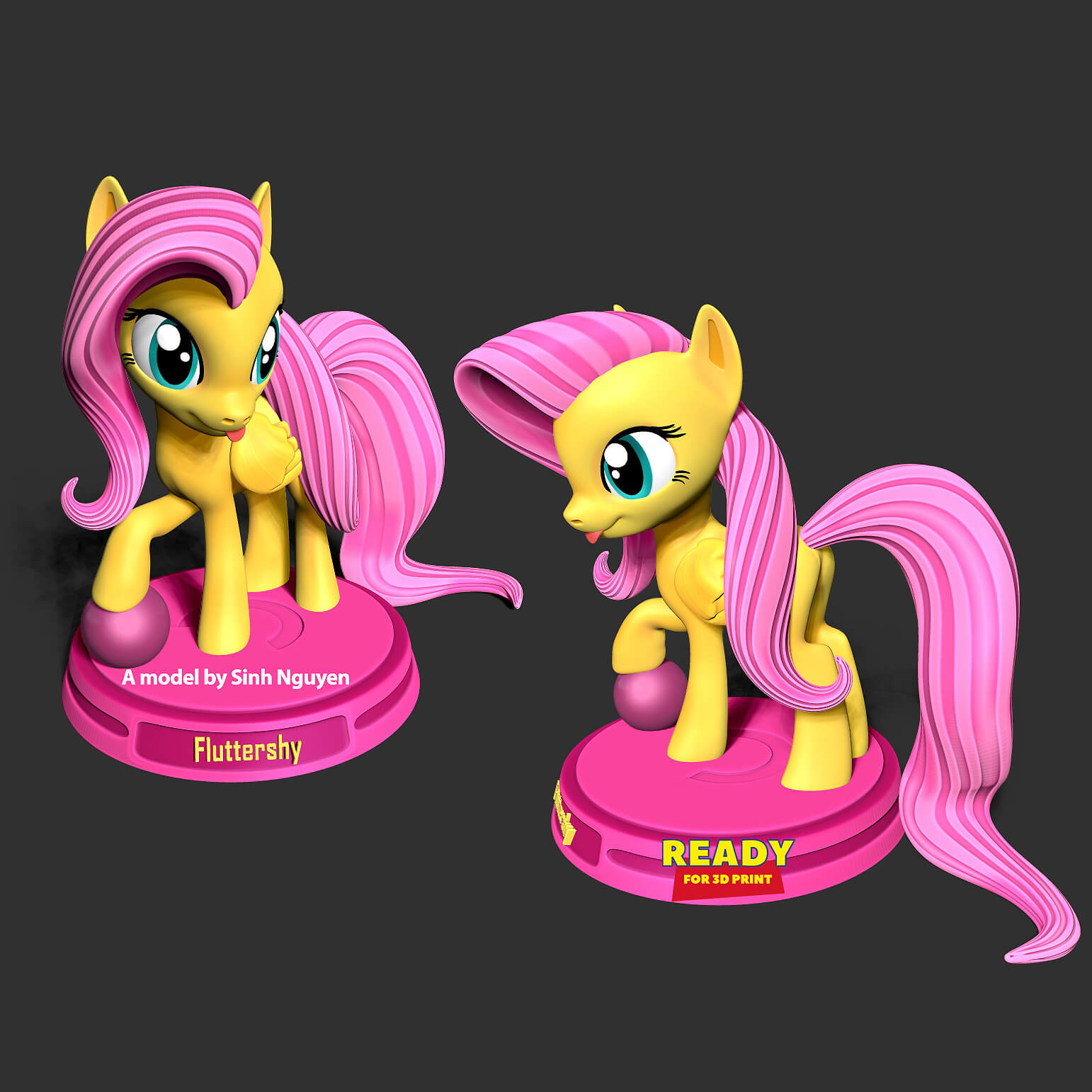 Fluttershy - Little Pony 3D Model by Sinh Nguyen