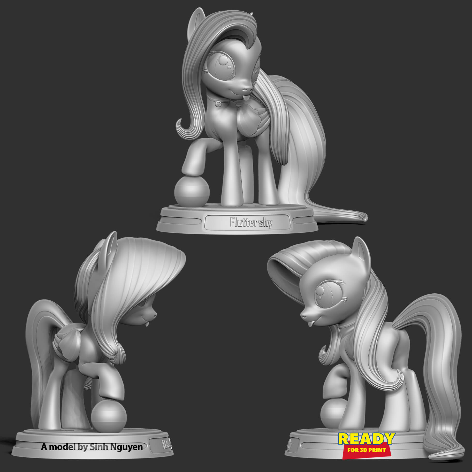 Fluttershy - Little Pony 3D Model by Sinh Nguyen