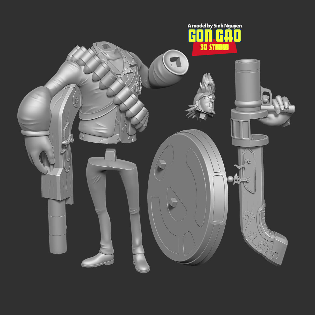 Franky - One Piece Fanart 3D Model by Sinh Nguyen