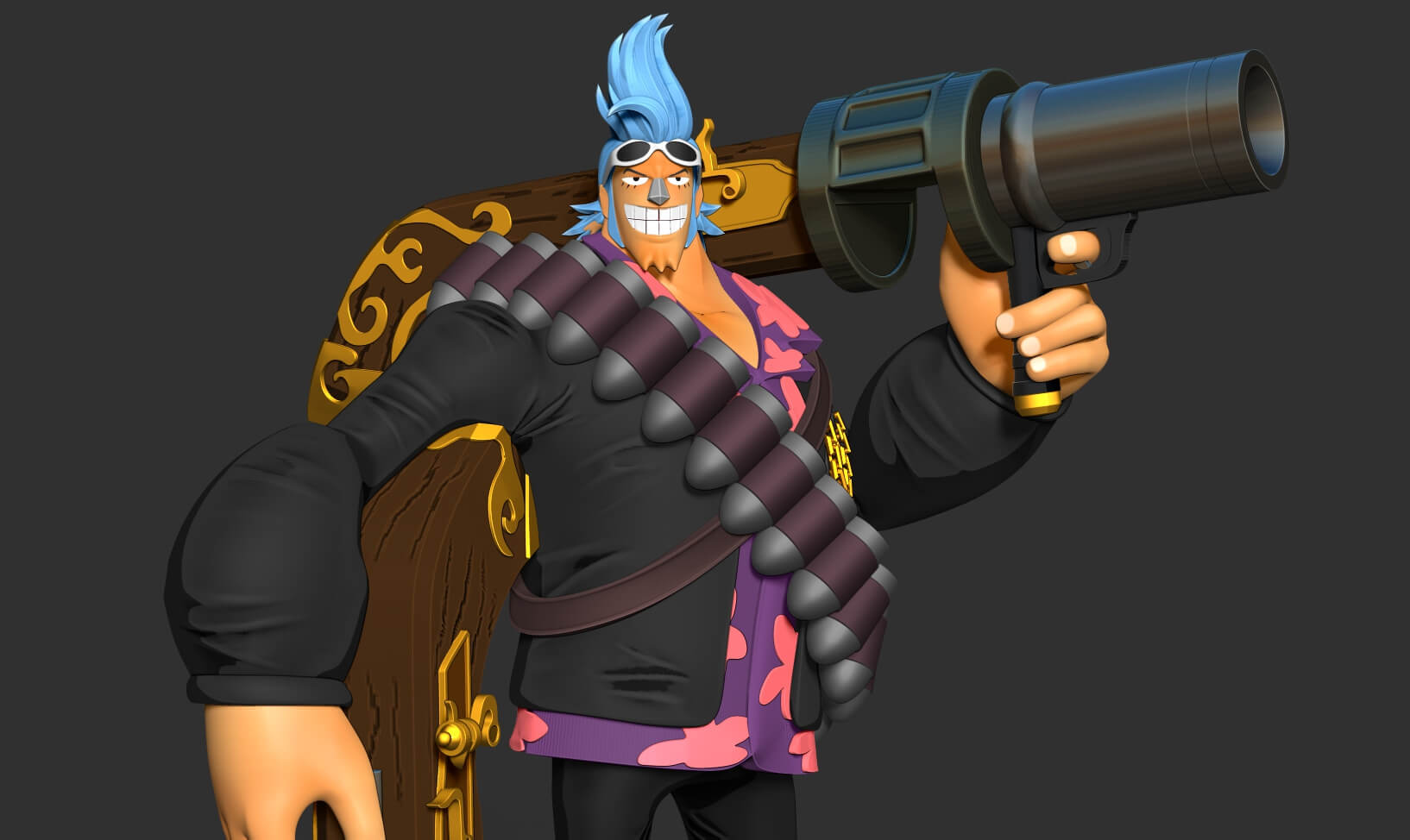 Franky - One Piece Fanart 3D Model by Sinh Nguyen