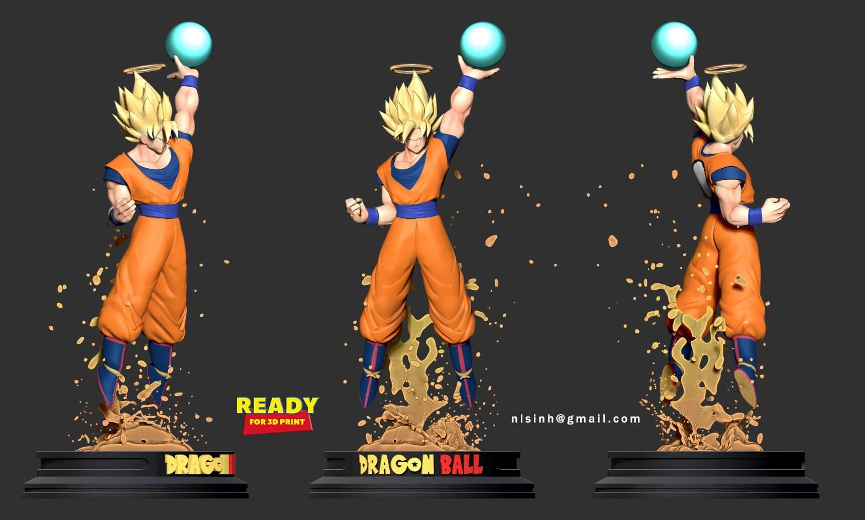 Goku Super Saiyan - 3D Model by Sinh Nguyen