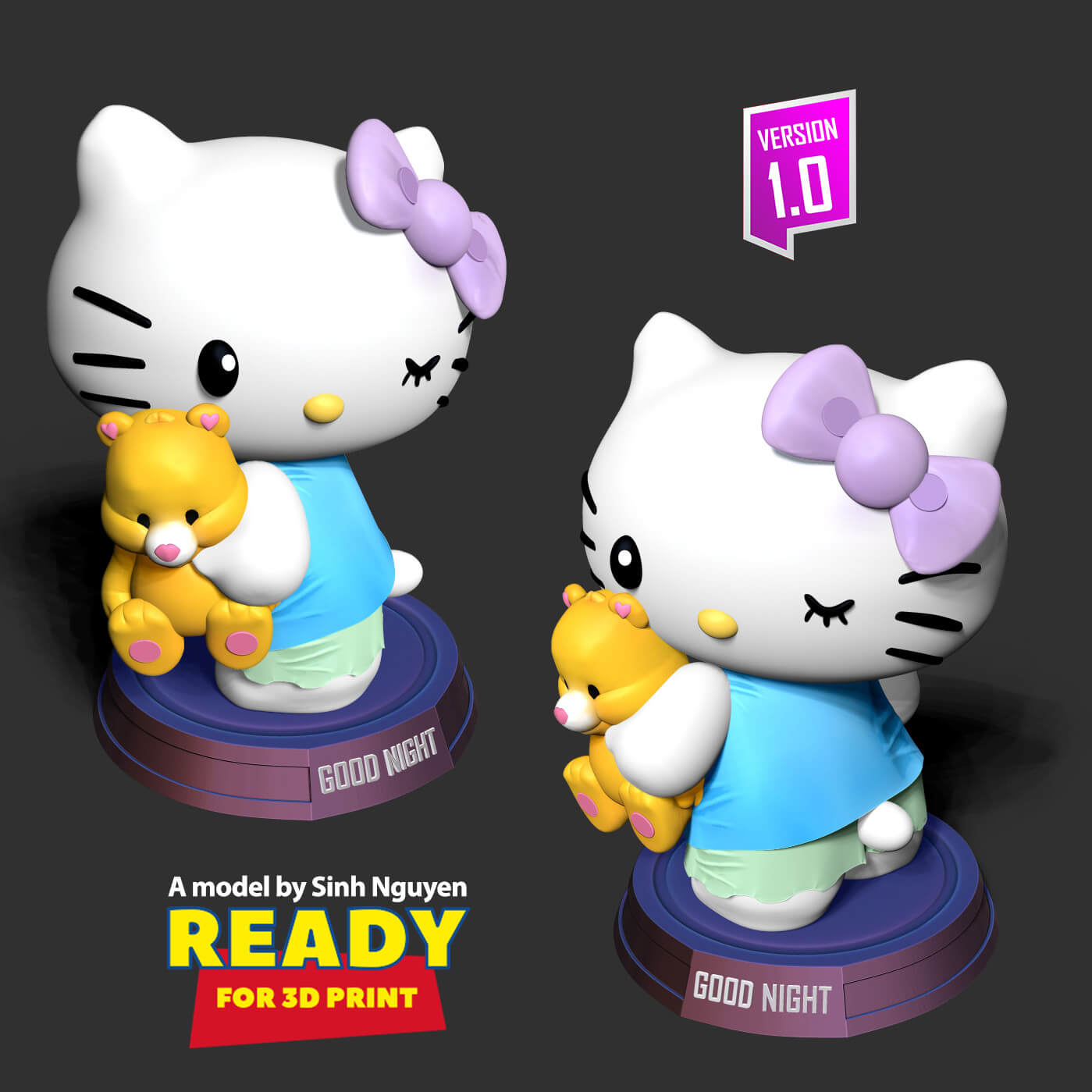 Good Night Hello Kitty - 3D Model by Sinh Nguyen