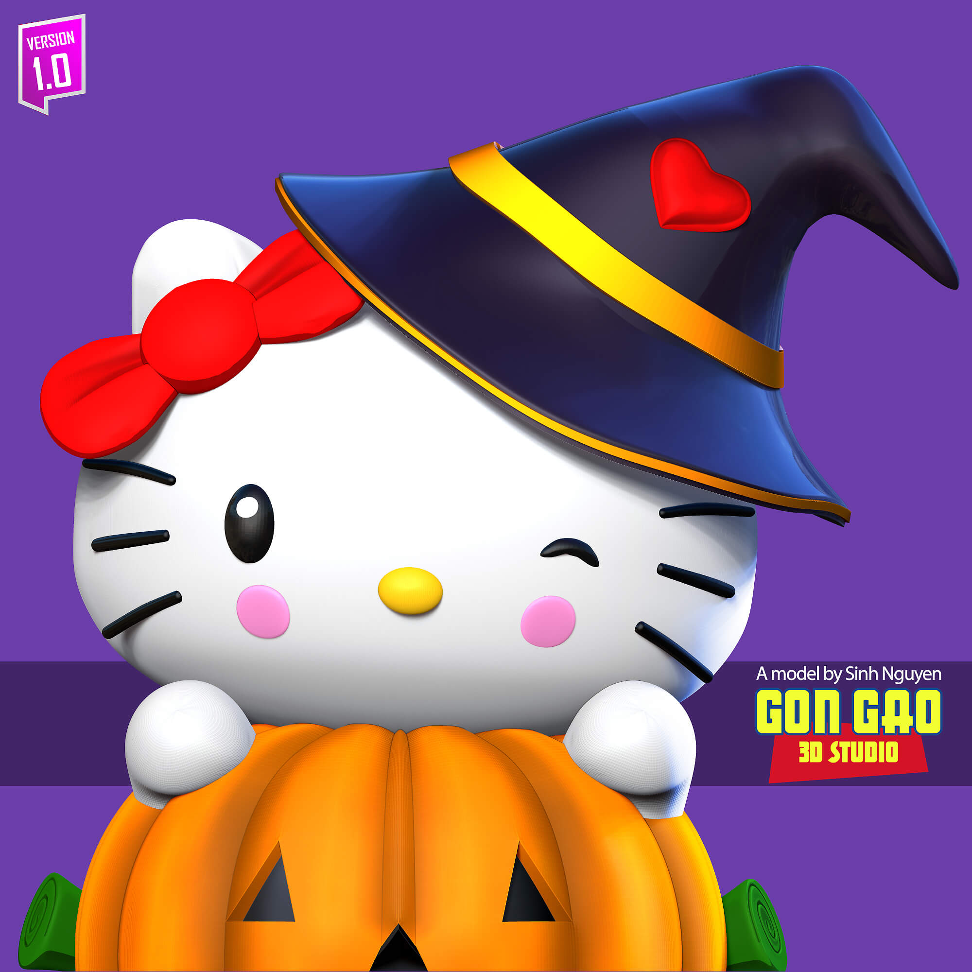 Hello Kitty - Halloween Custom 3D Model by Sinh Nguyen