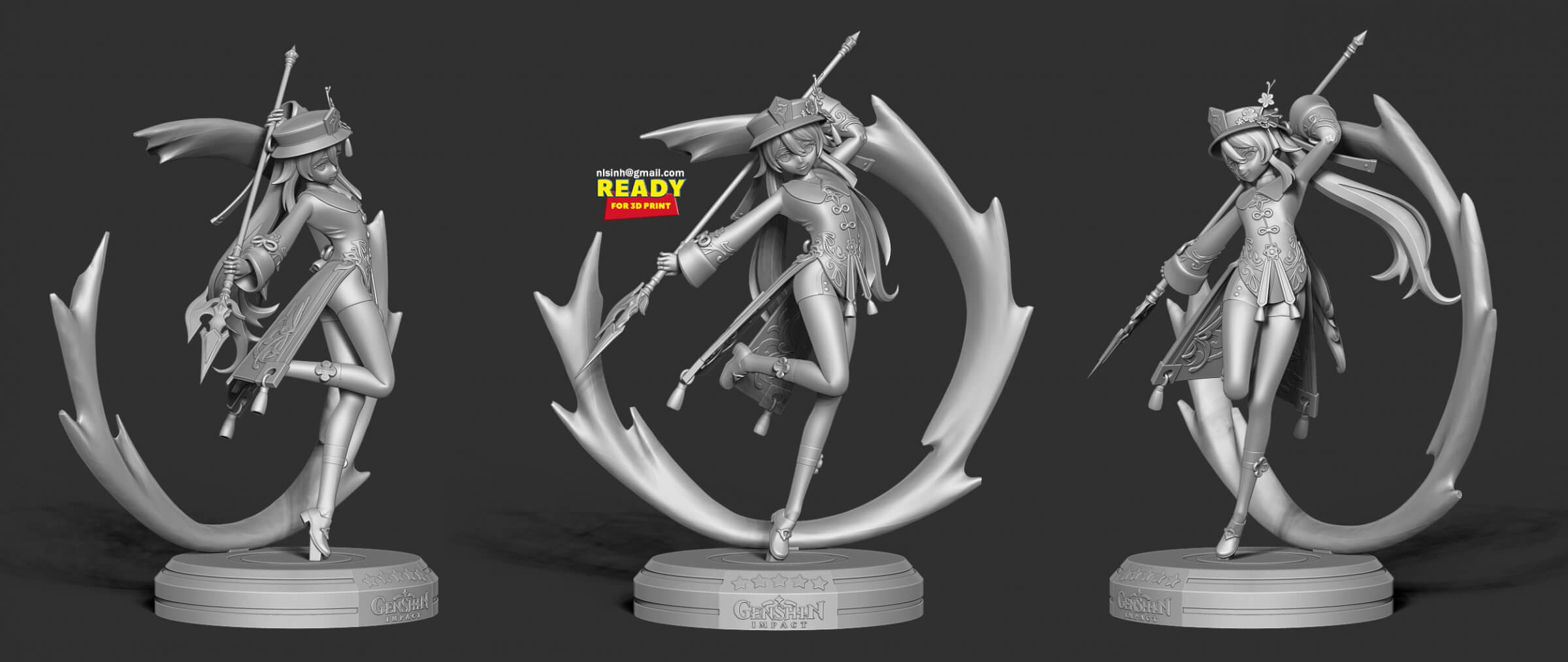 Hu Tao Genshin Impact Fanart 3d Model By Sinh Nguyen