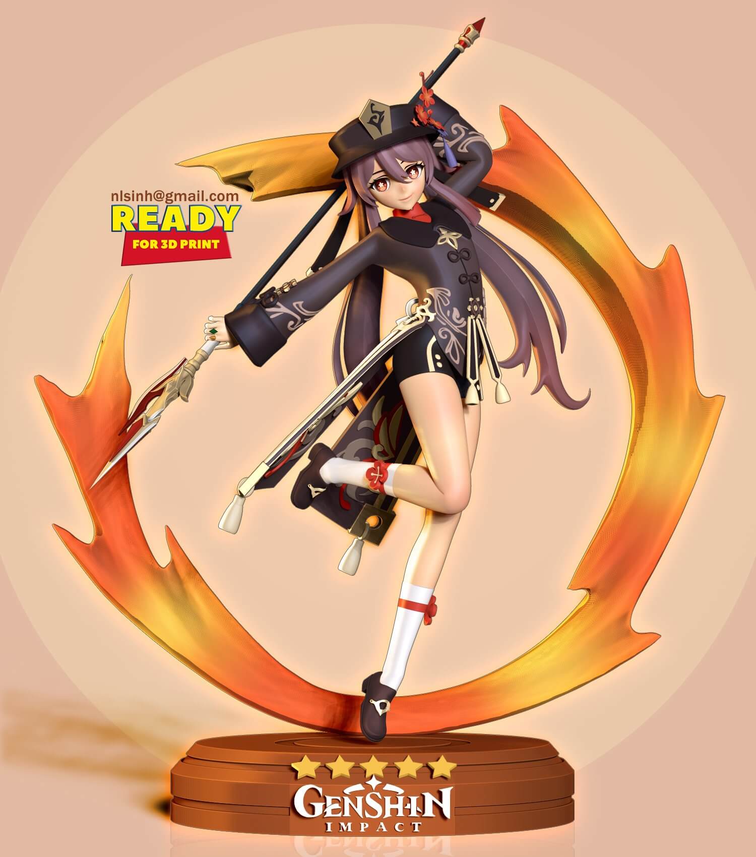 Hu Tao Genshin Impact Fanart 3d Model By Sinh Nguyen