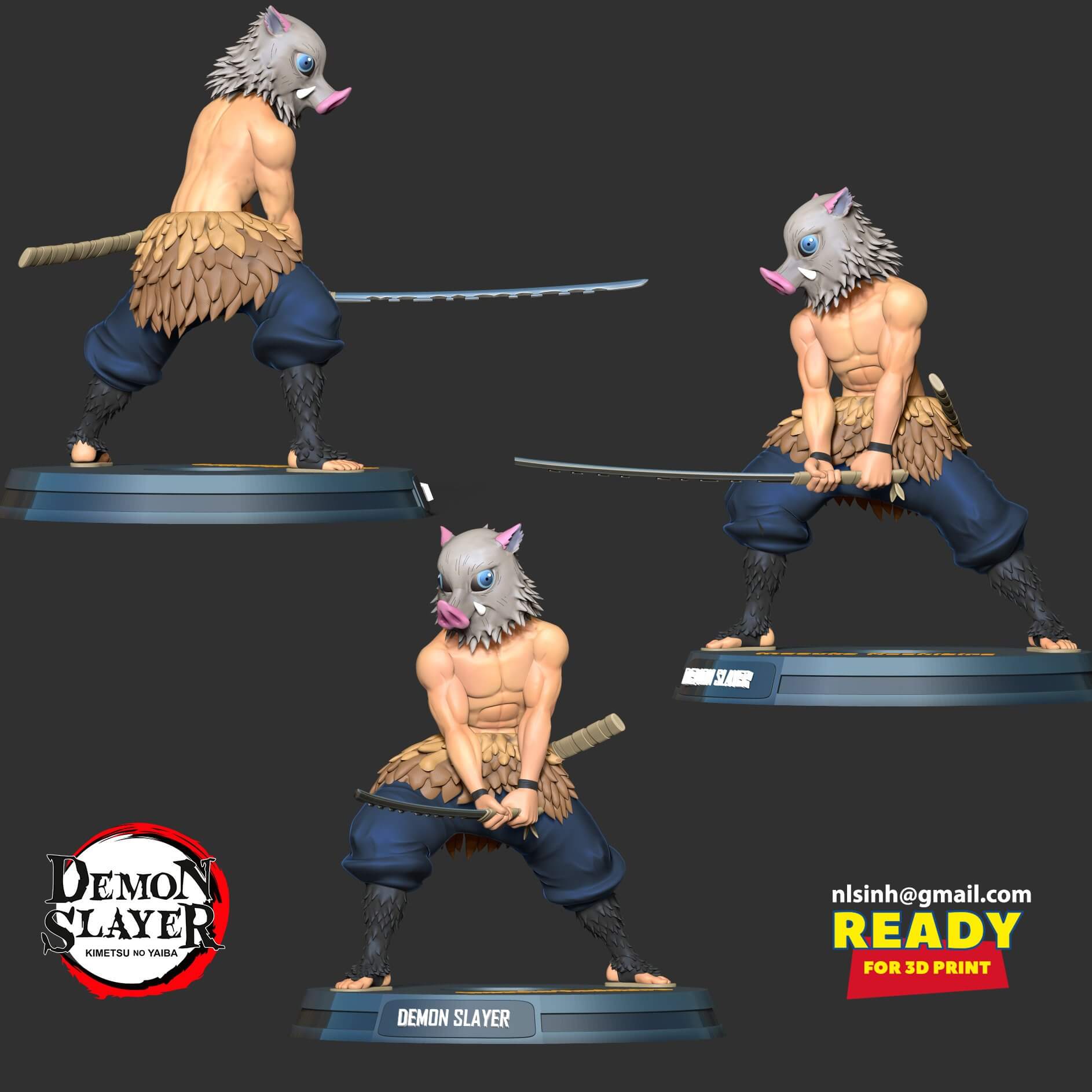 Inosuke Hashibira - 3D Model by Sinh Nguyen