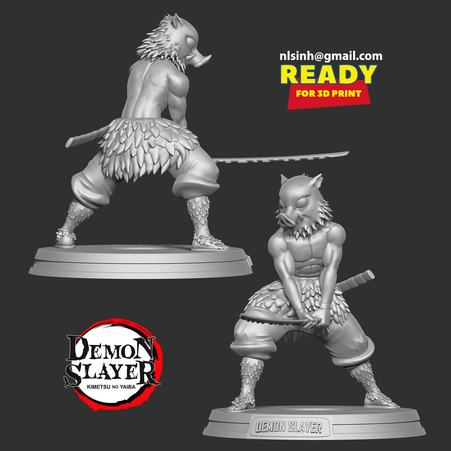 Inosuke Hashibira - 3D Model by Sinh Nguyen