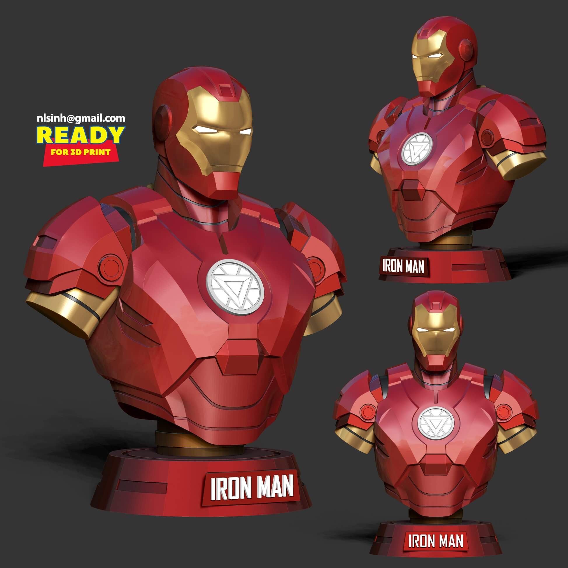 Iron Man Bust - 3D Model by Sinh Nguyen