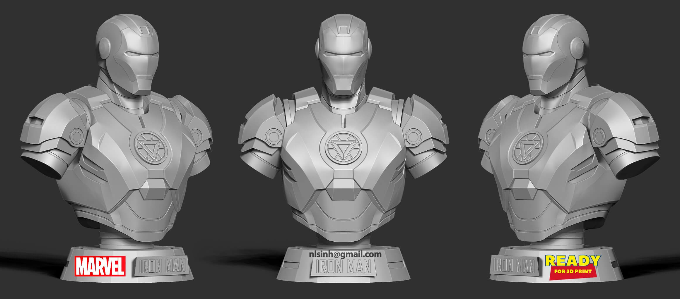 Iron Man Bust - 3D Model by Sinh Nguyen