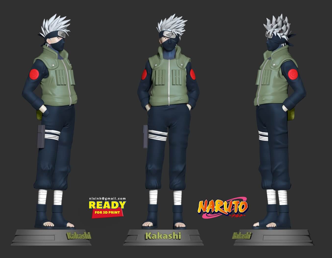 Kakashi - Naruto Fanart 3D Model by Sinh Nguyen
