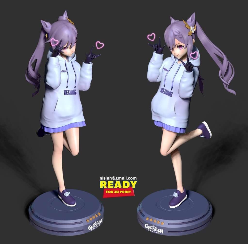 Keqing - Genshin Impact Fanart 3D Model by Sinh Nguyen