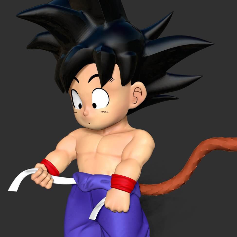 Kid Goku - Ready For Fishing 3D Model by Sinh Nguyen
