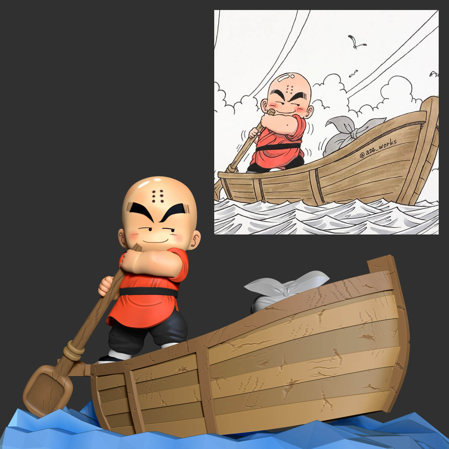 Kid Krillin - 3D Model by Sinh Nguyen