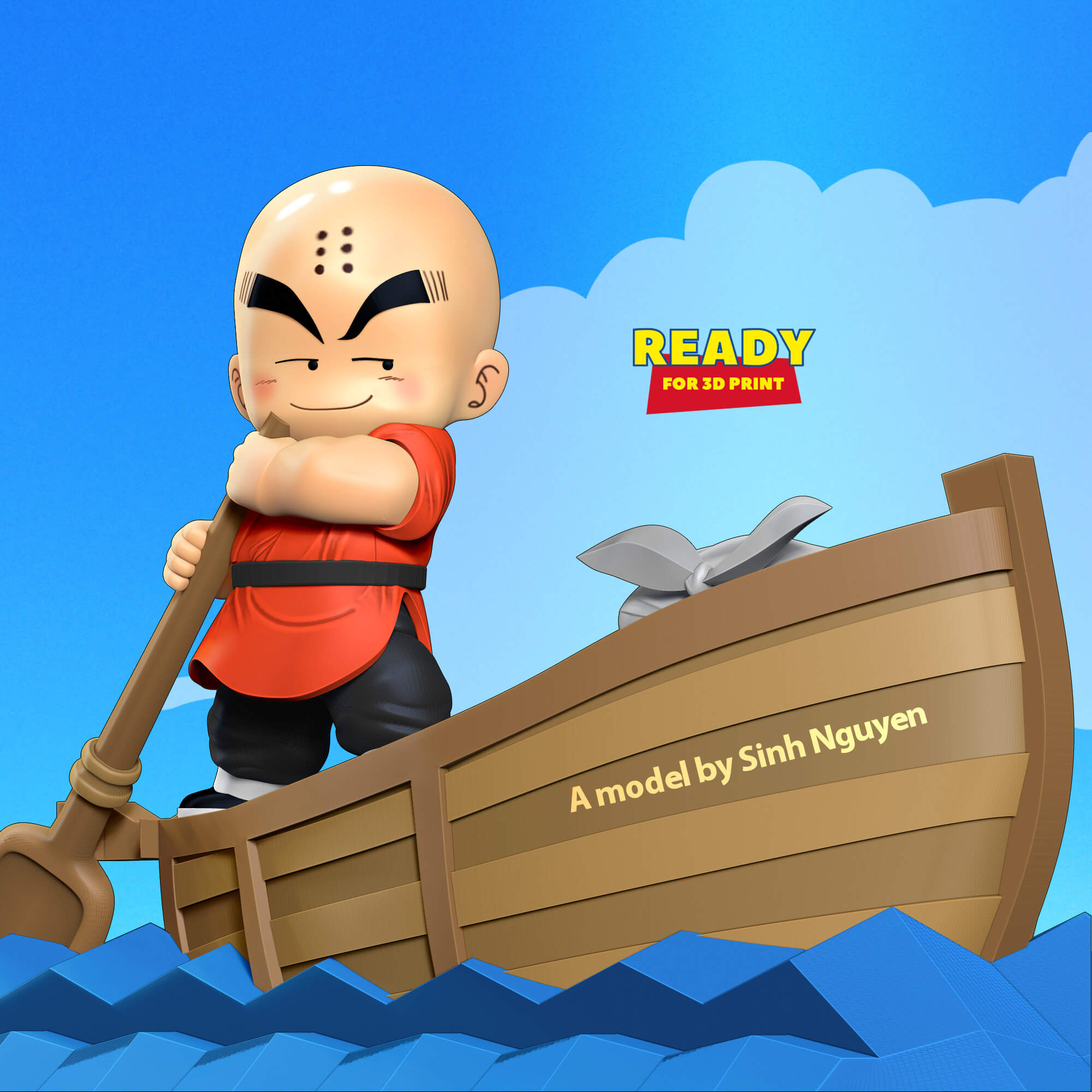 Kid Krillin - 3D Model by Sinh Nguyen