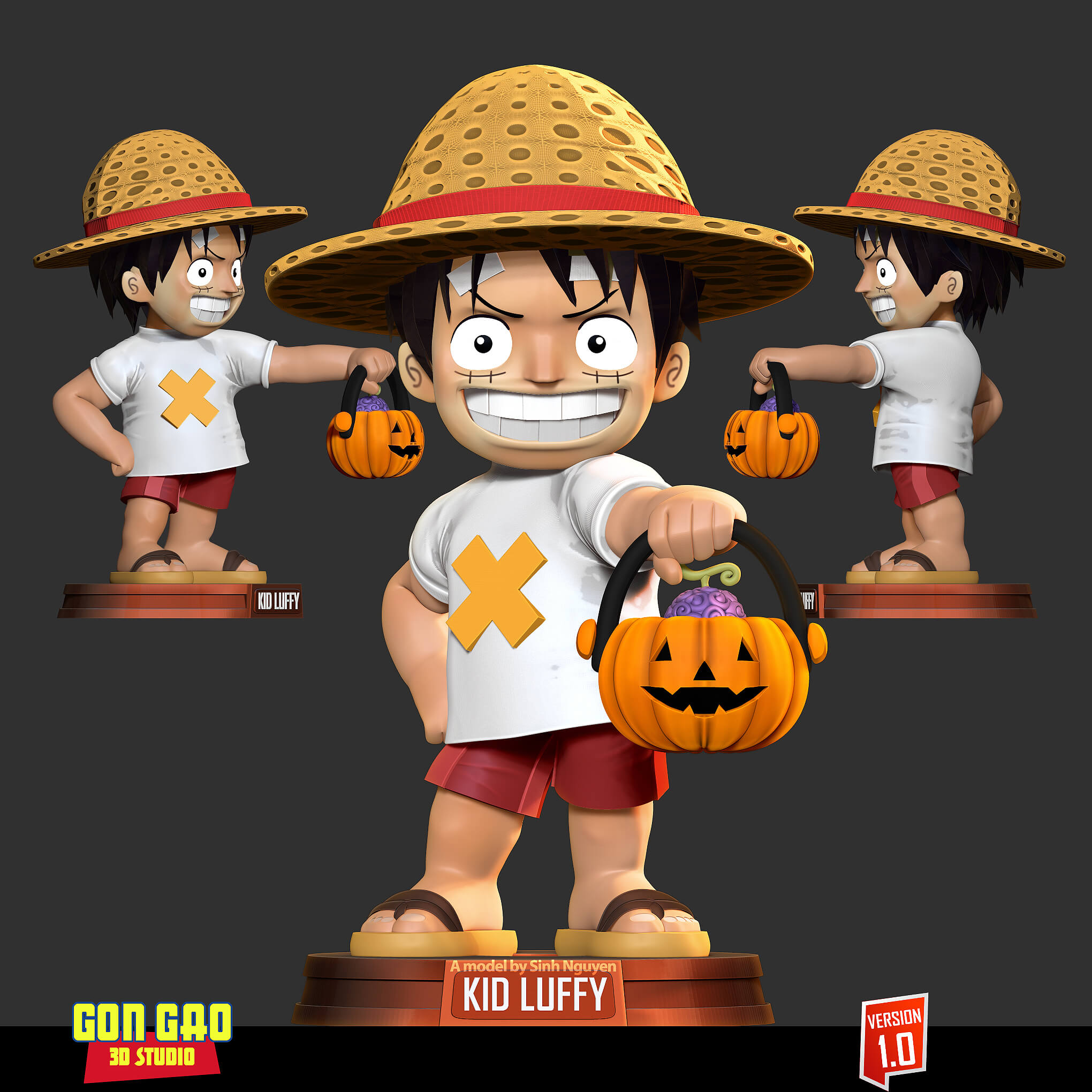 Kid Luffy - Halloween Fanart 3D Model by Sinh Nguyen