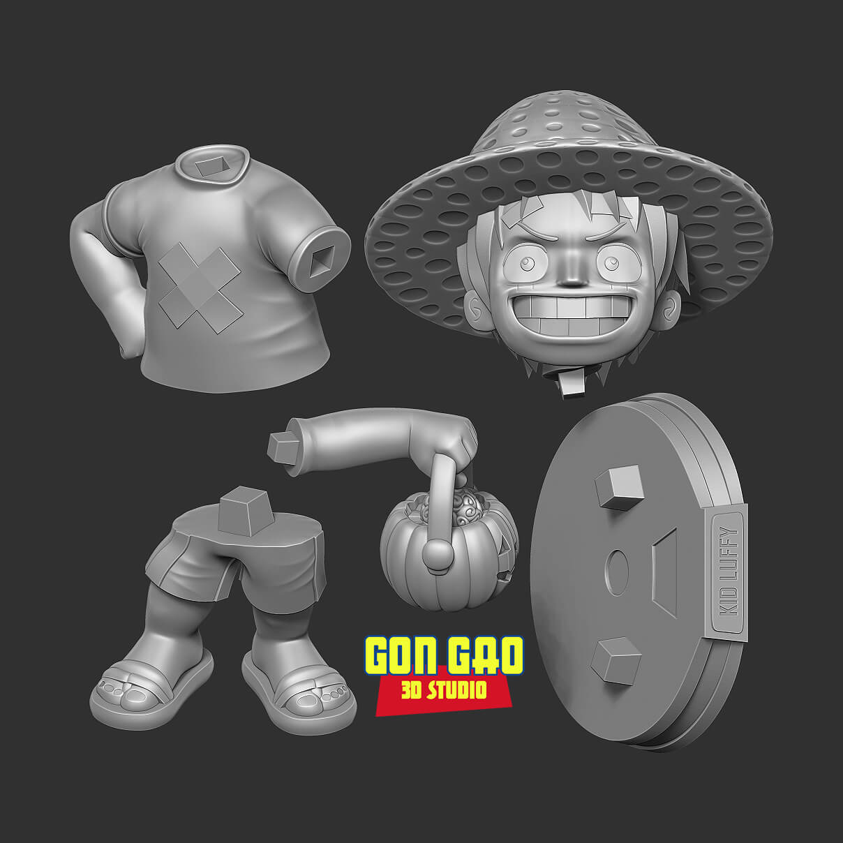 Kid Luffy - Halloween Fanart 3D Model by Sinh Nguyen