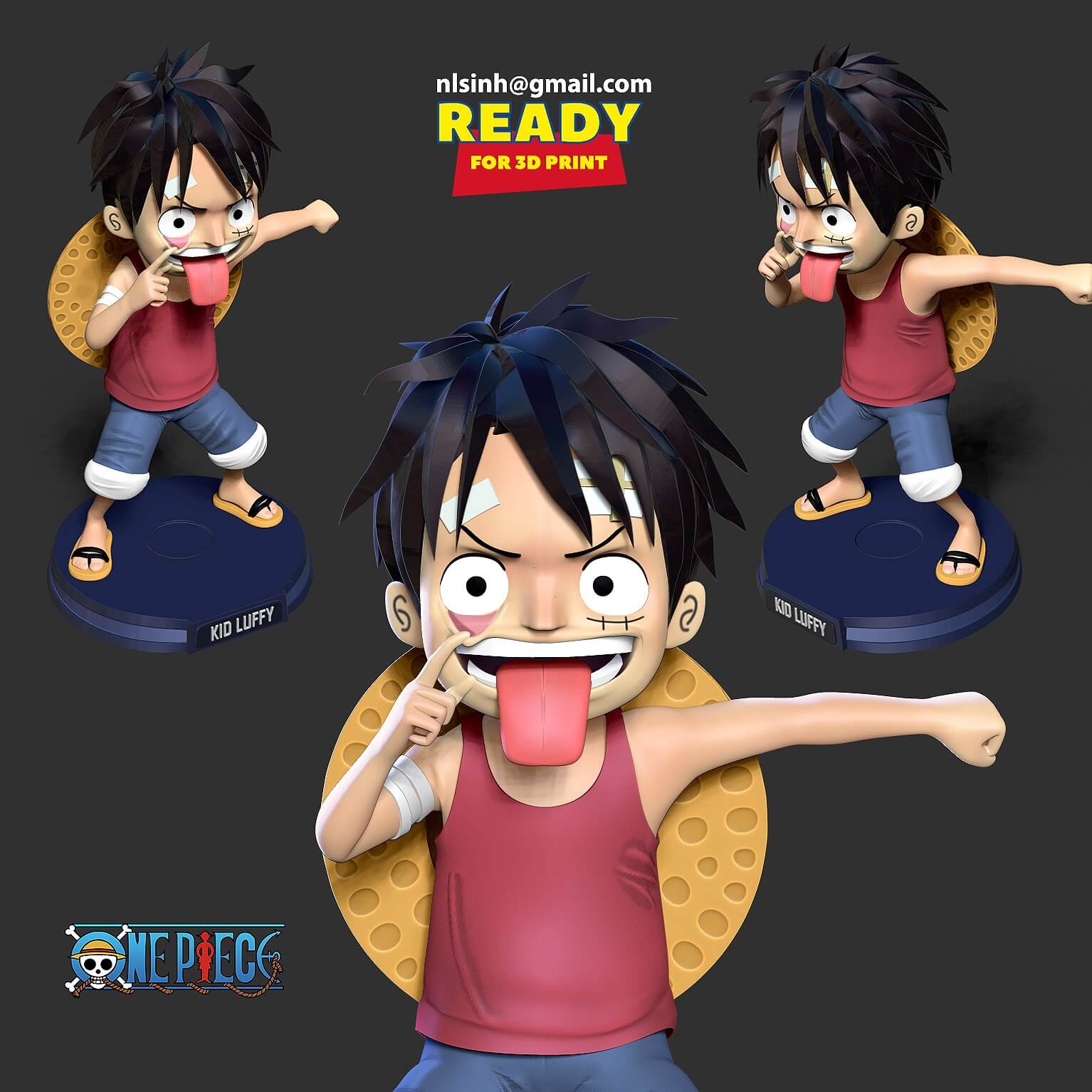 Kid Monkey Luffy - 3D Model by Sinh Nguyen