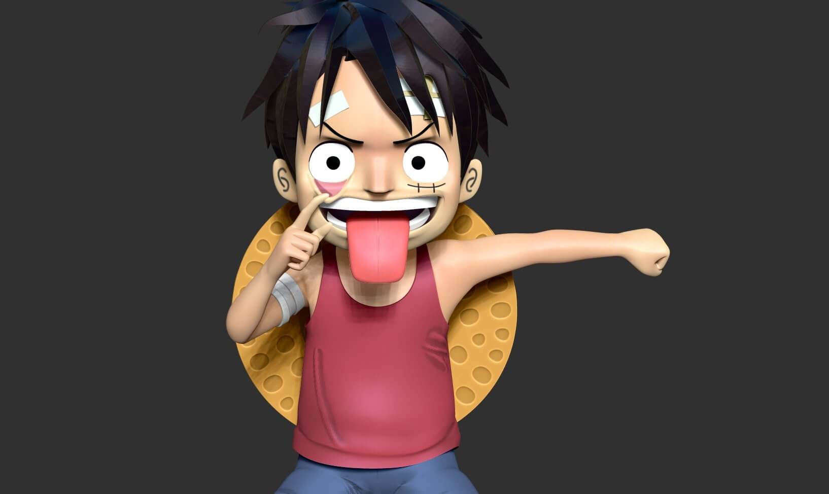 Kid Monkey Luffy - 3D Model by Sinh Nguyen