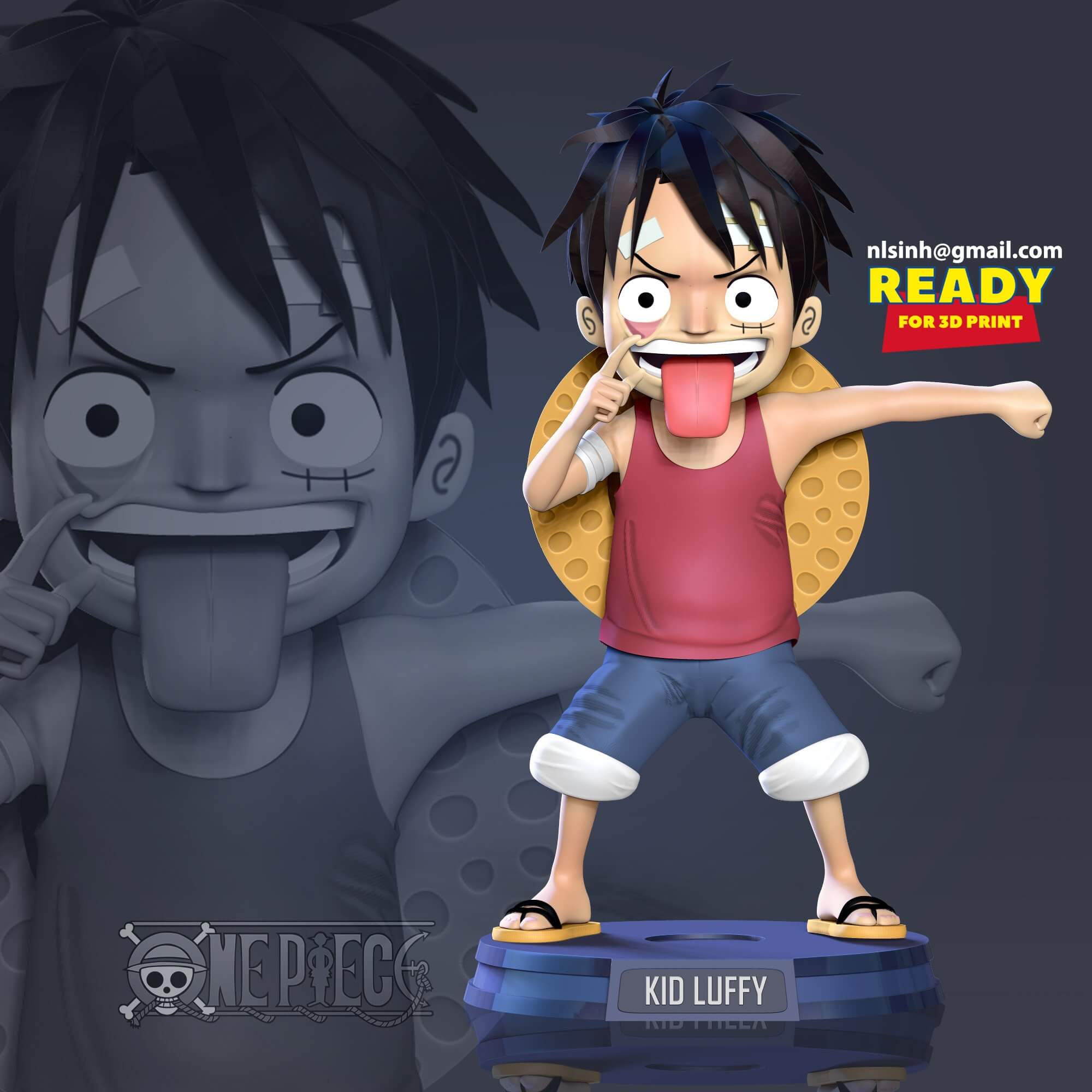 Kid Monkey Luffy - 3D Model by Sinh Nguyen