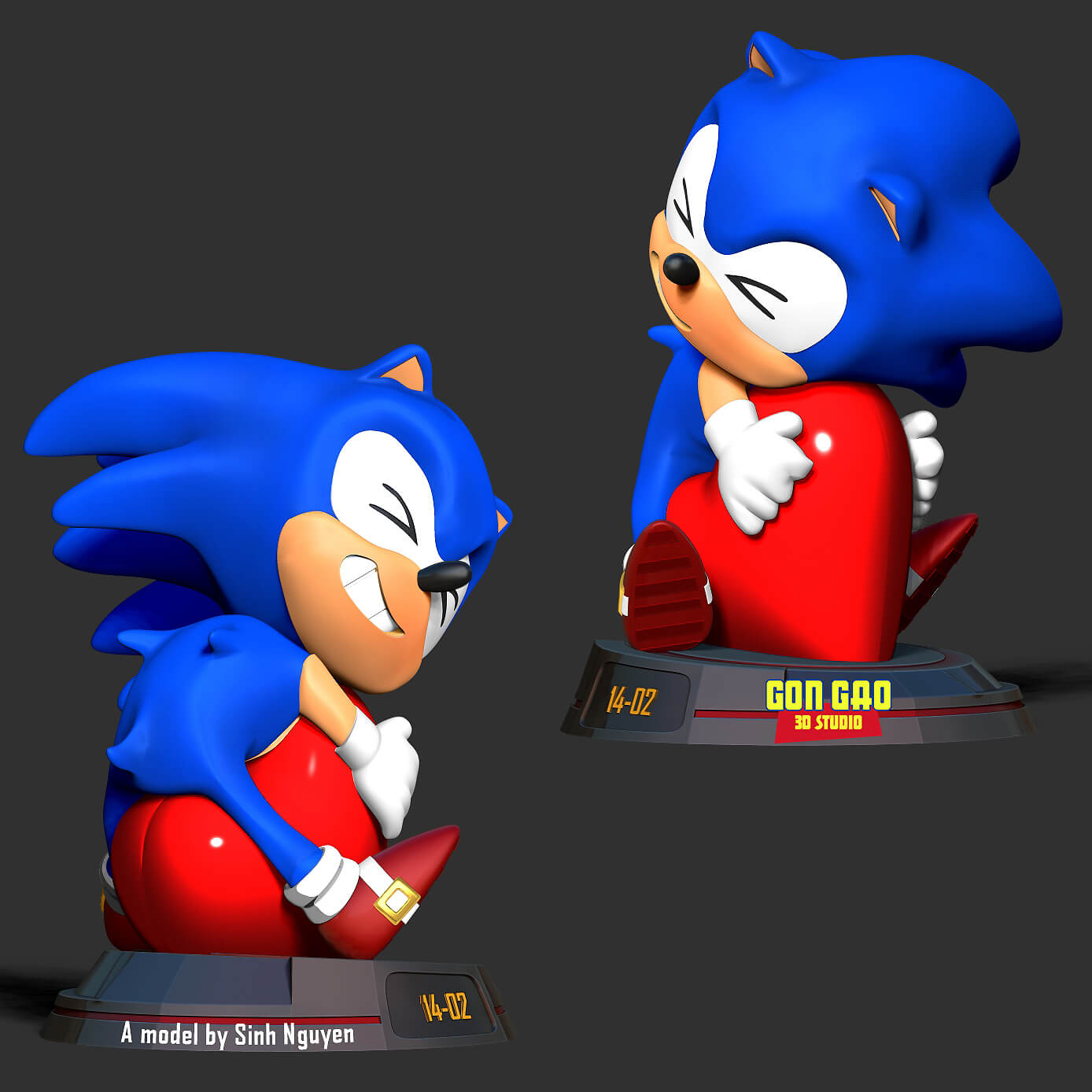 Kid Sonic Holds Red Heart - 3D Model by Sinh Nguyen