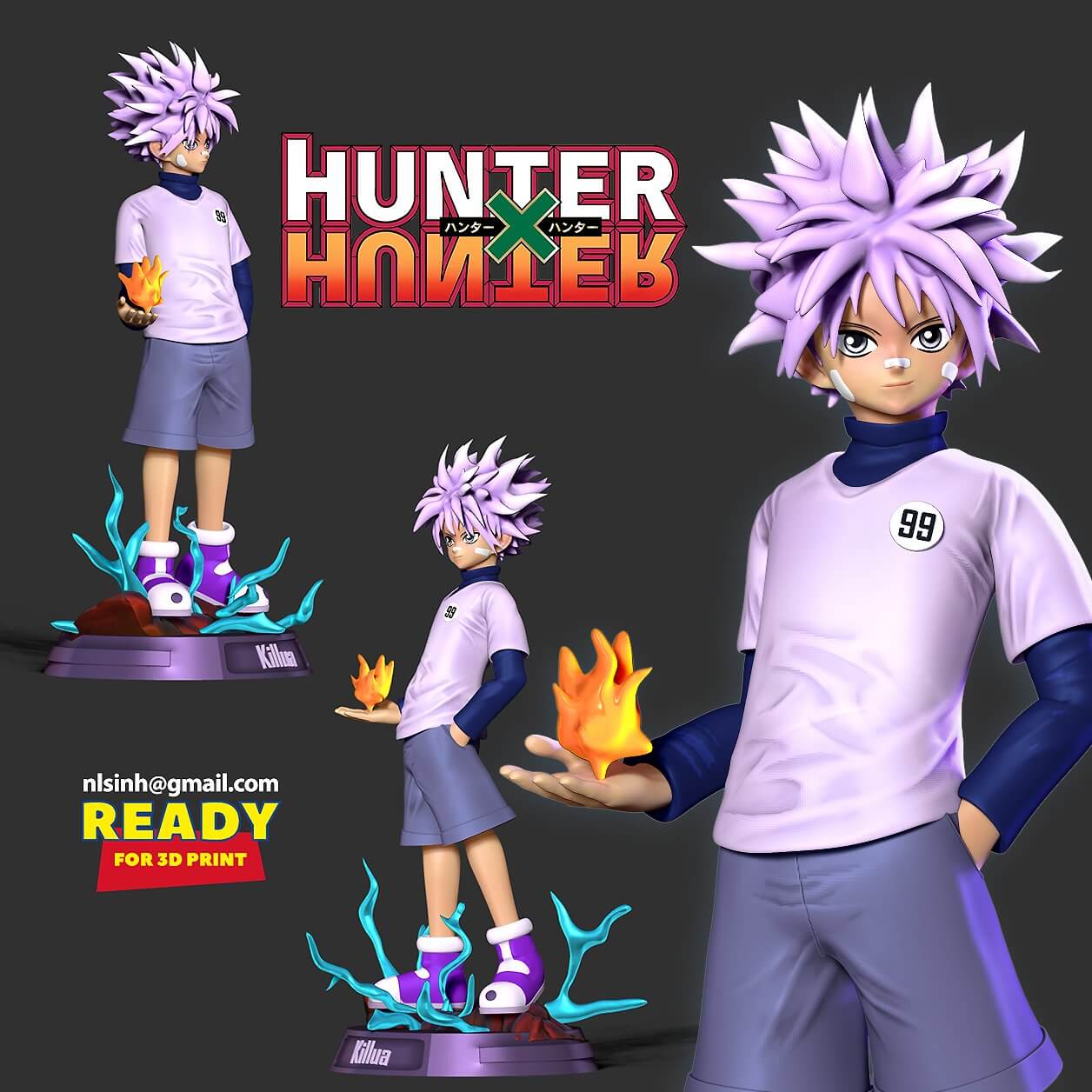 Killua Zoldyck - Hunter X Hunter Fanart 3D Model by Sinh Nguyen