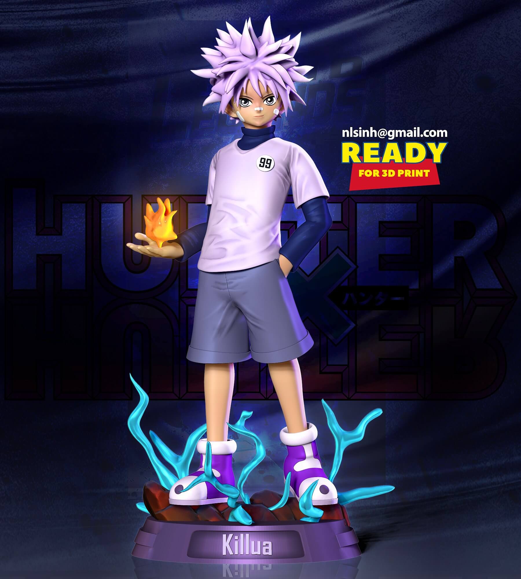 Killua Zoldyck - Hunter X Hunter Fanart 3D Model by Sinh Nguyen