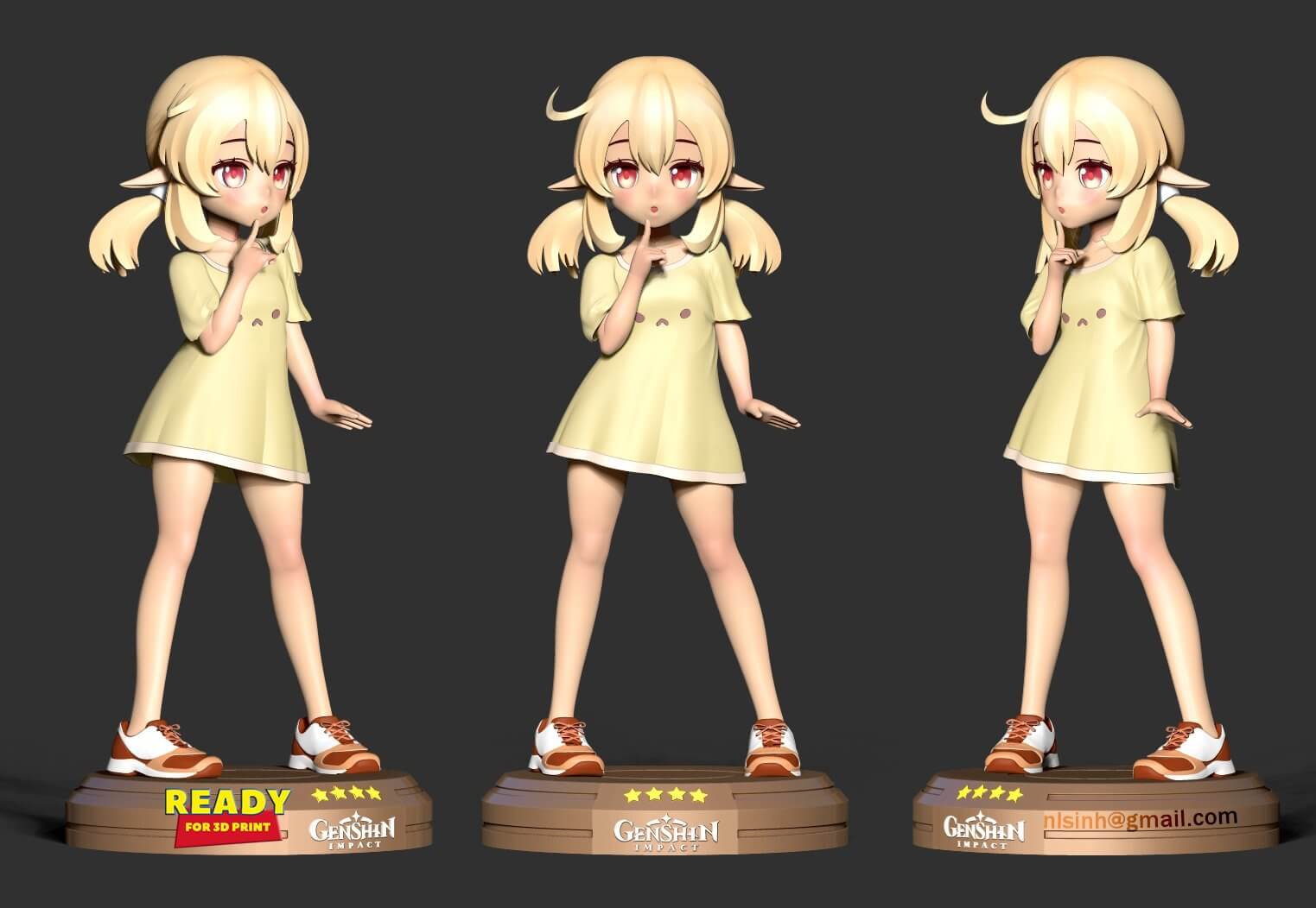 Klee in a T-shirt 3D Model by Sinh Nguyen