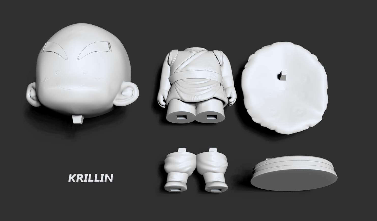Krillin from Dragon Ball - 3D Model by Sinh Nguyen