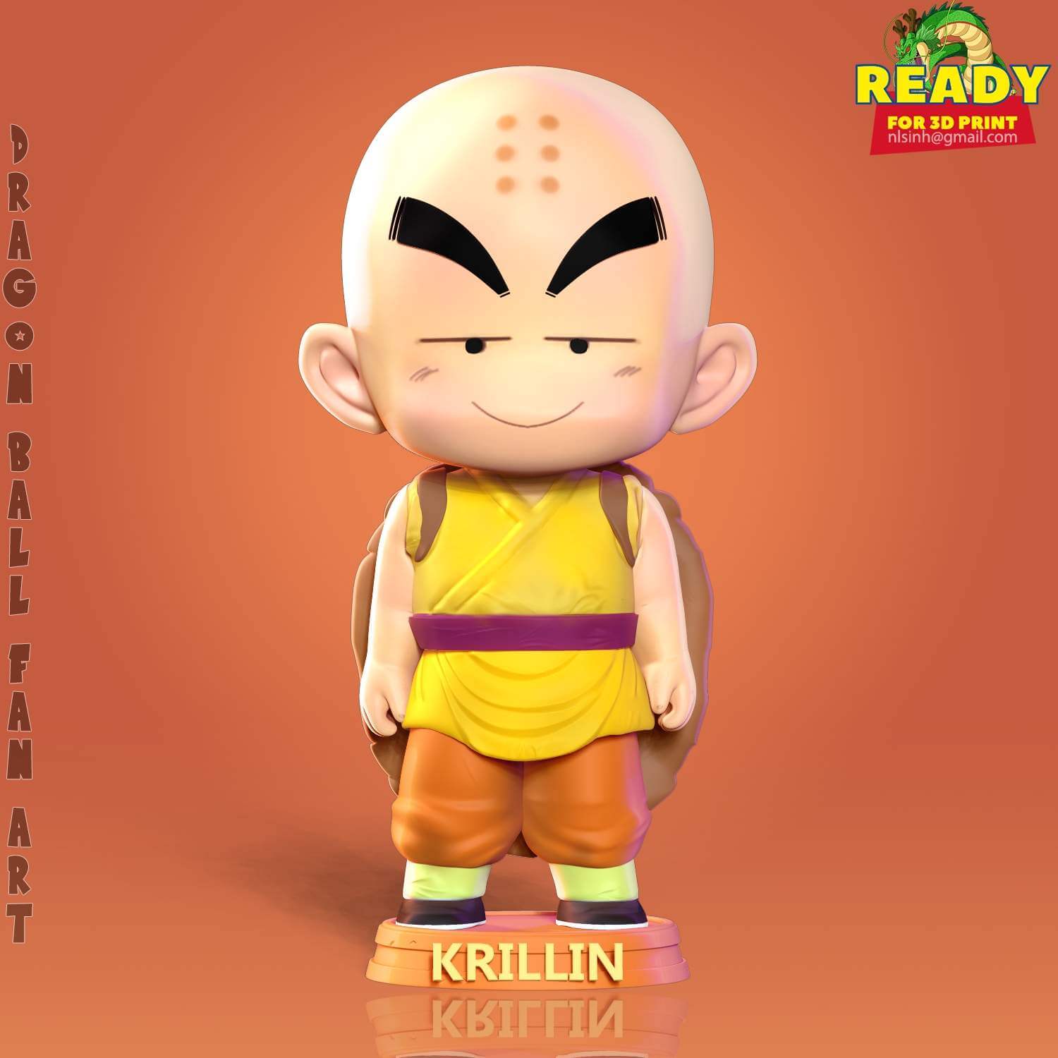 Krillin from Dragon Ball - 3D Model by Sinh Nguyen